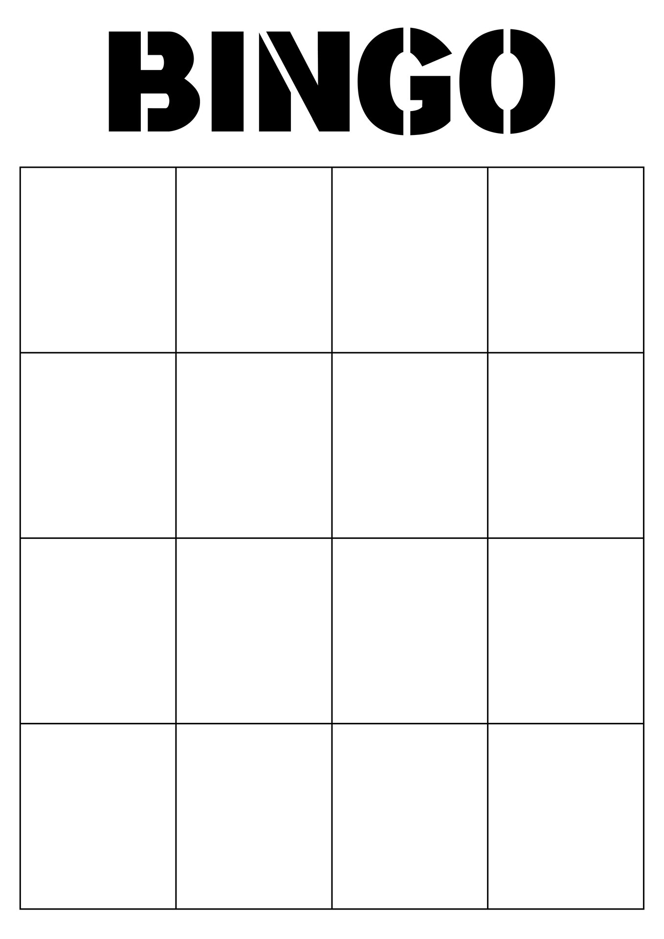 Blank Bingo Board Printable Printable Blank World