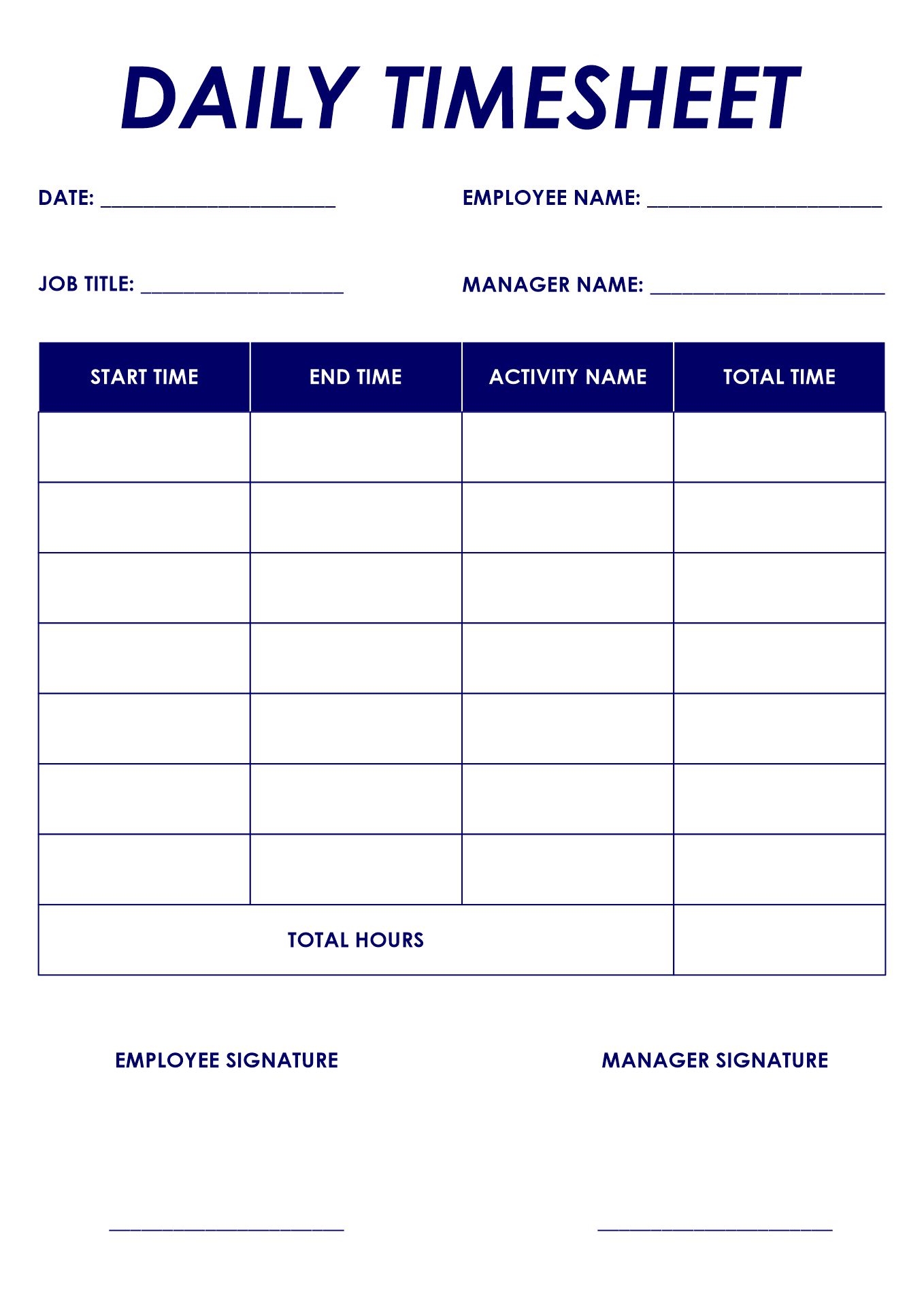 Free Printable Time Sheets Template Printable Templates