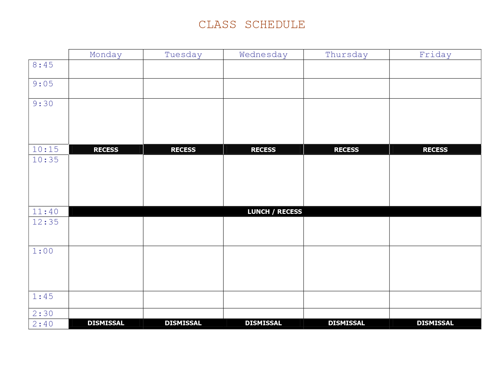 Course Planner Template Course Planner Template