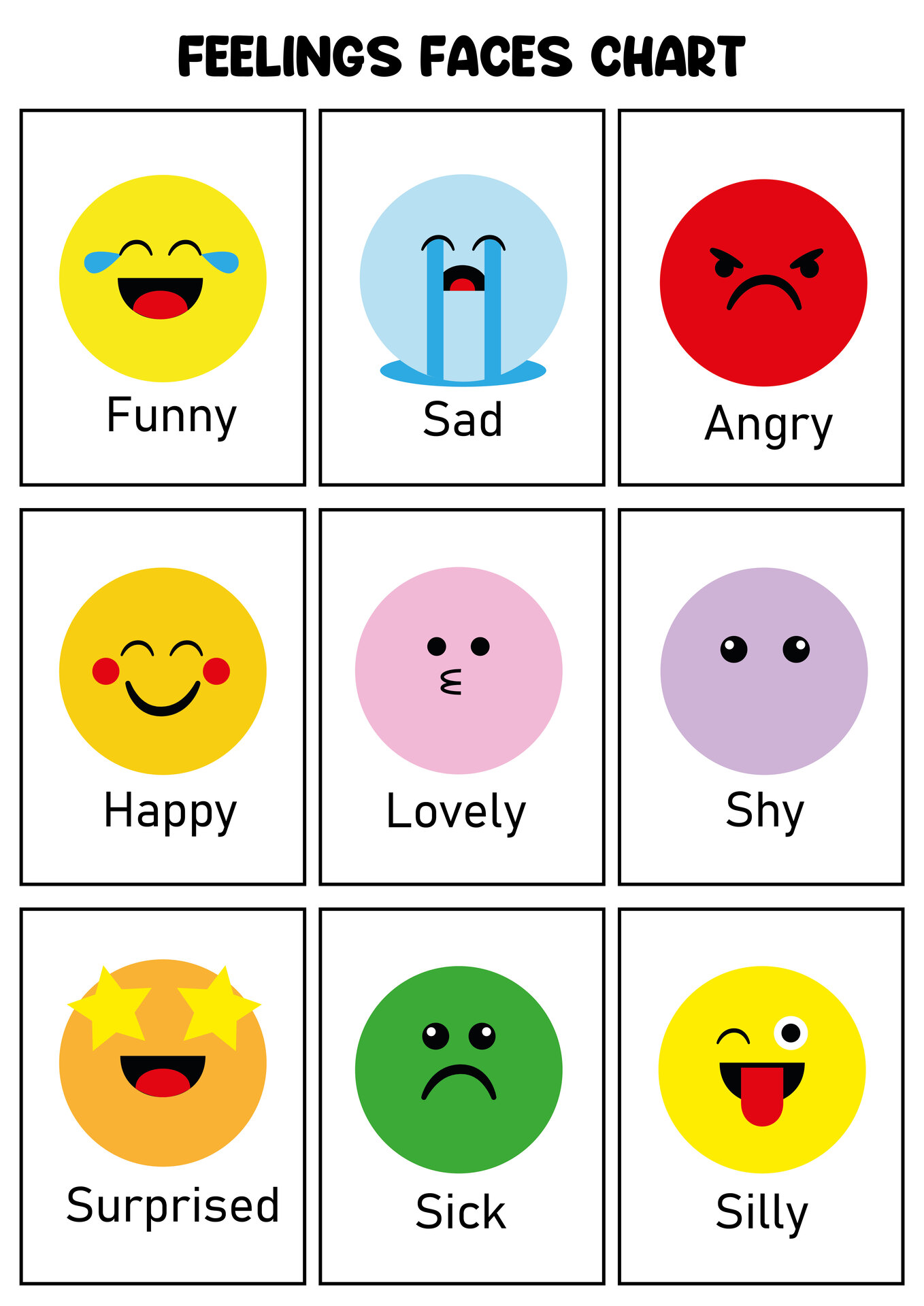 Emotions Chart Printable Printable Templates