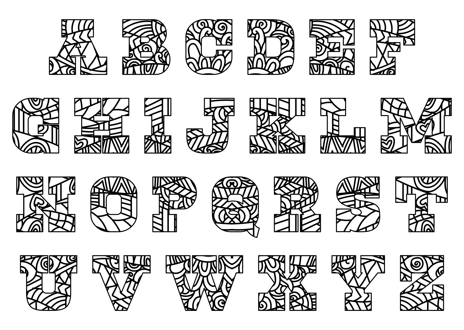 6 Best Images Of Printable Uppercase Alphabet Coloring Pages 