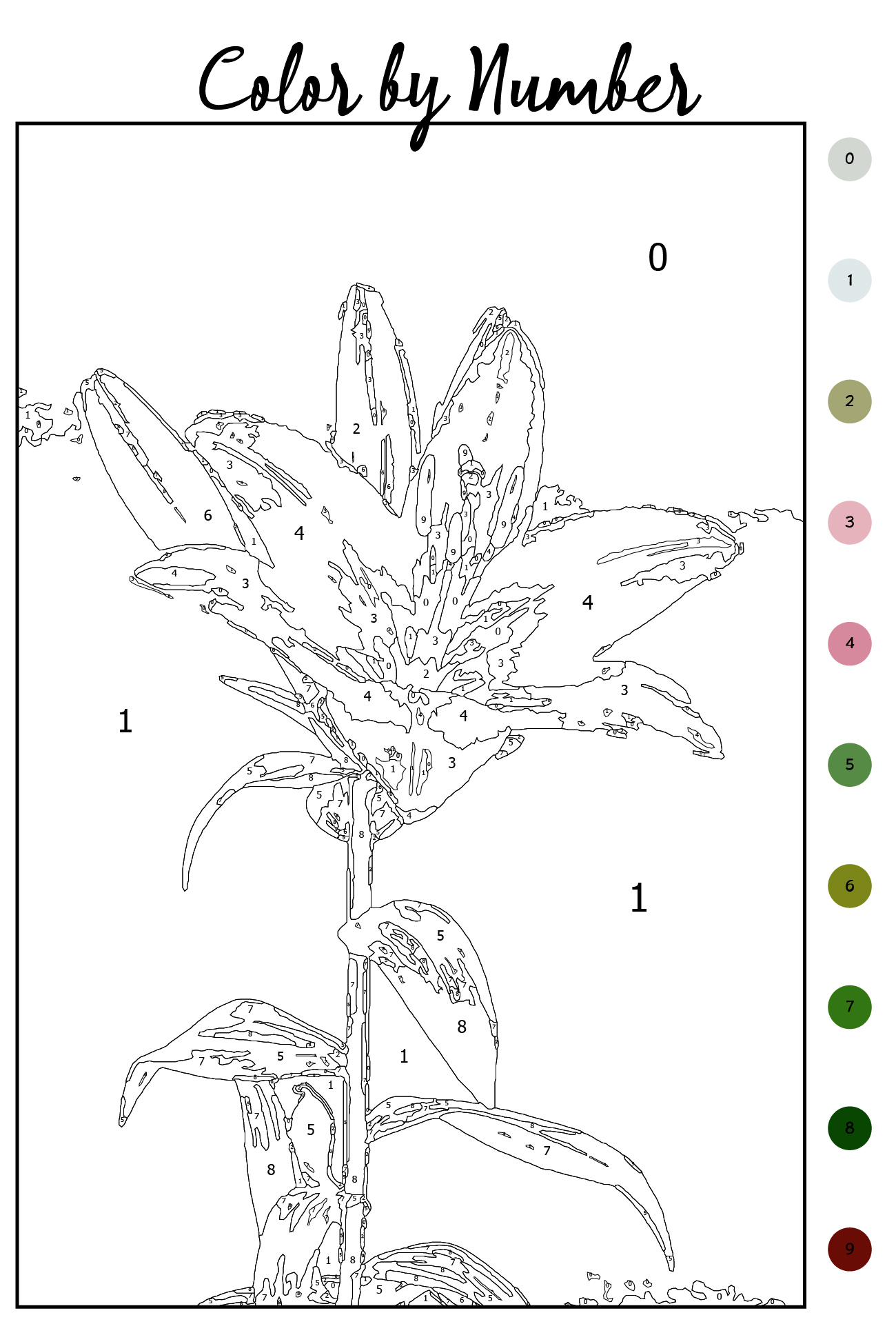 Hard Color By Number Free Printables Printable Templates