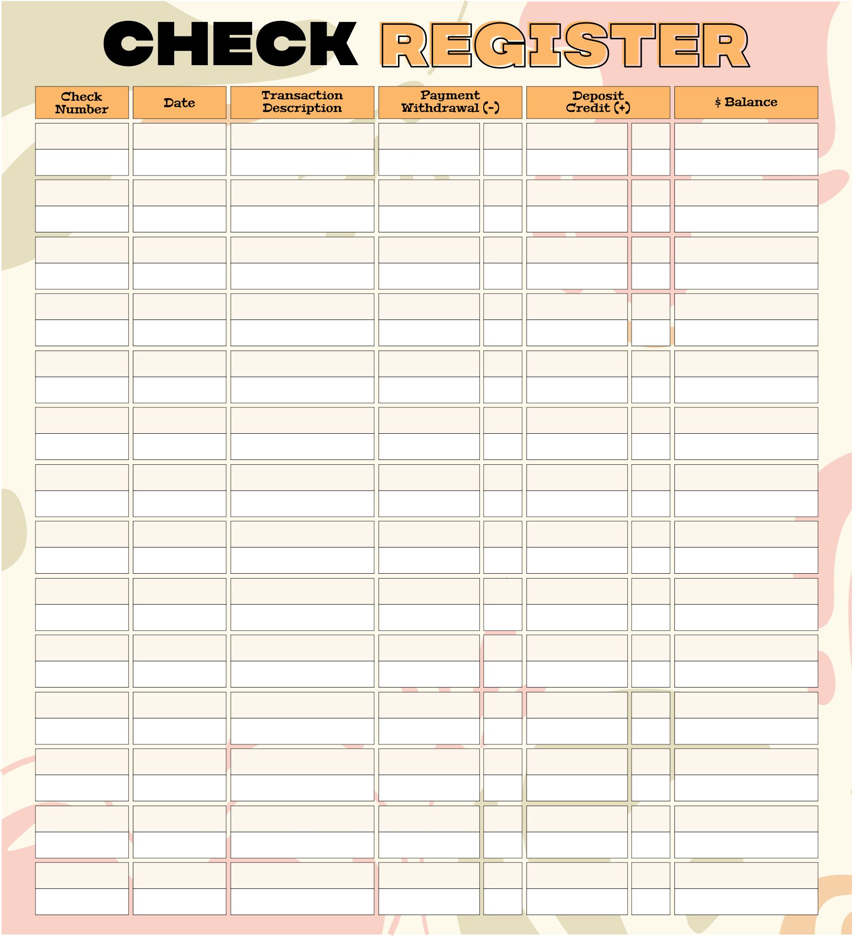 8 Best Images Of Printable Check Register Double Sided Free Printable