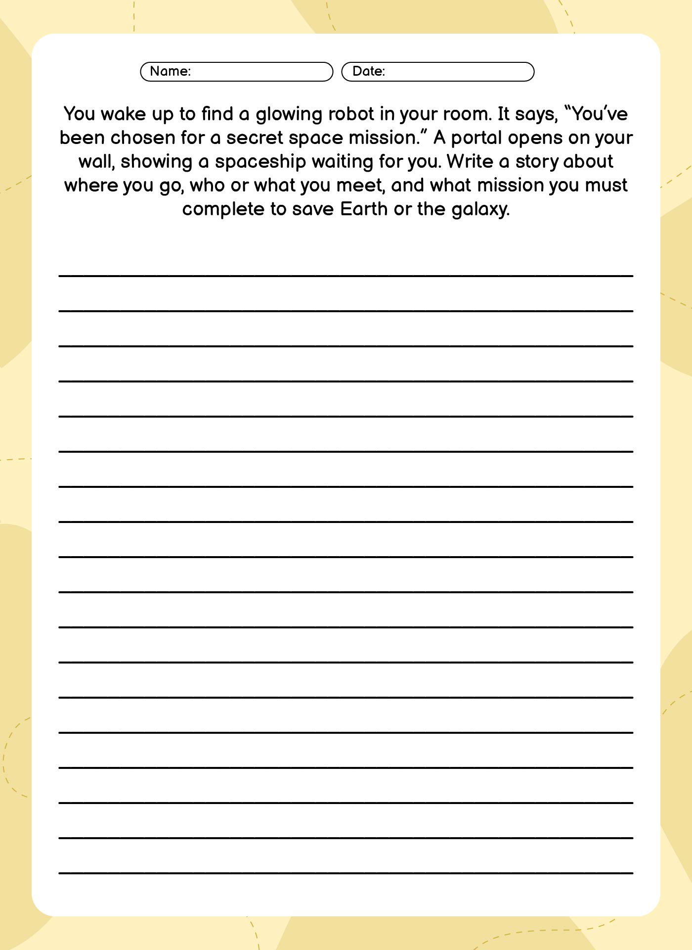 First Grade Writing Paper Template