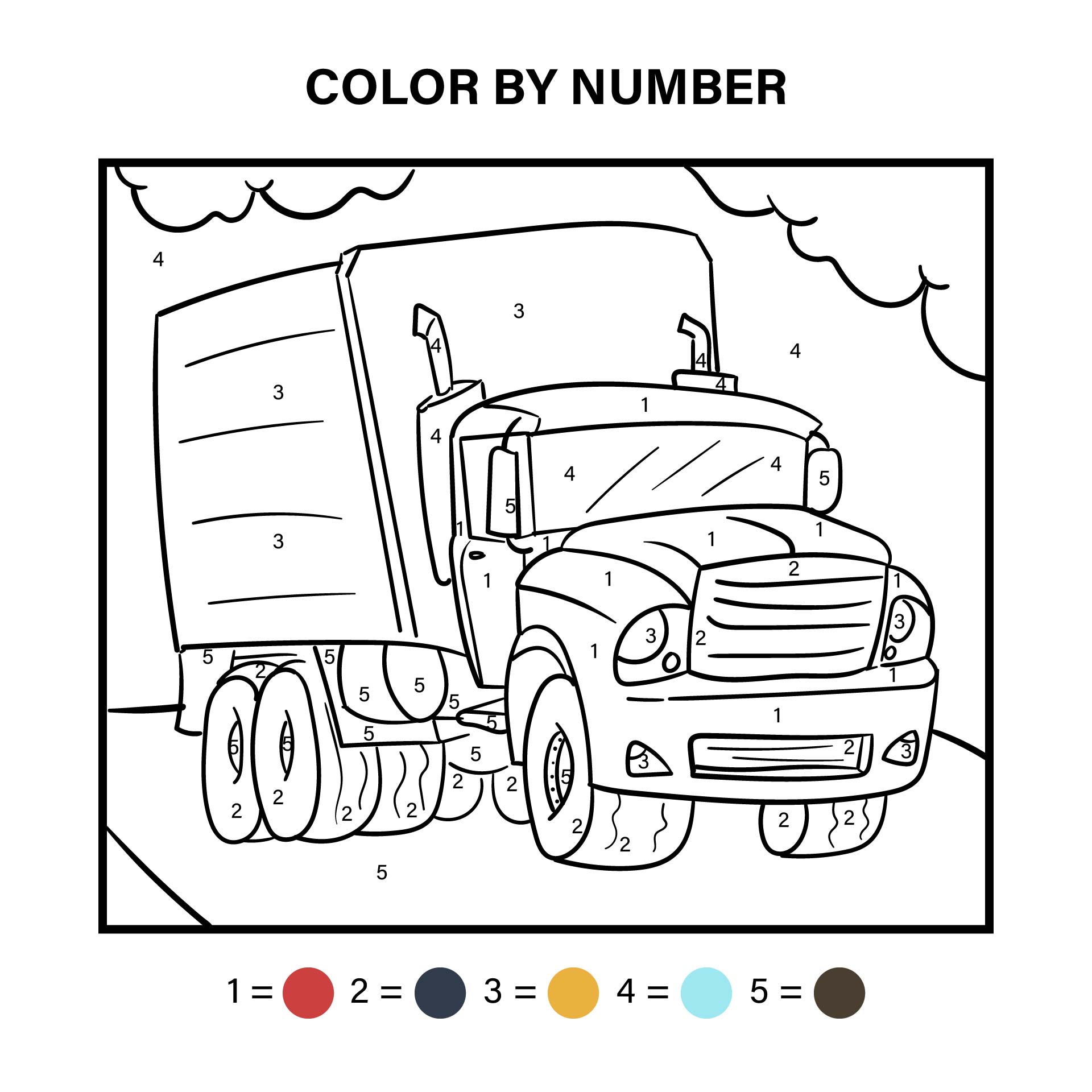 11 Best Car Color By Number Printables - printablee.com