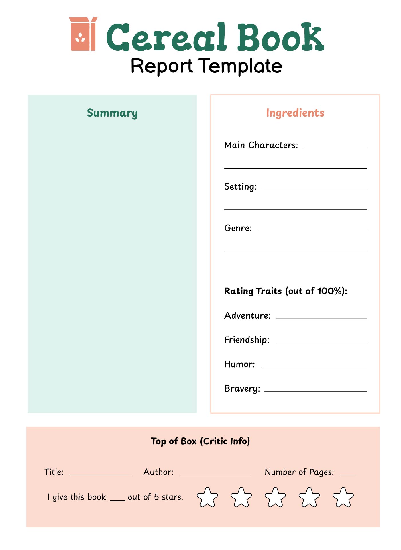 10 Best Cereal Box Template Printable PDF For Free At Printablee
