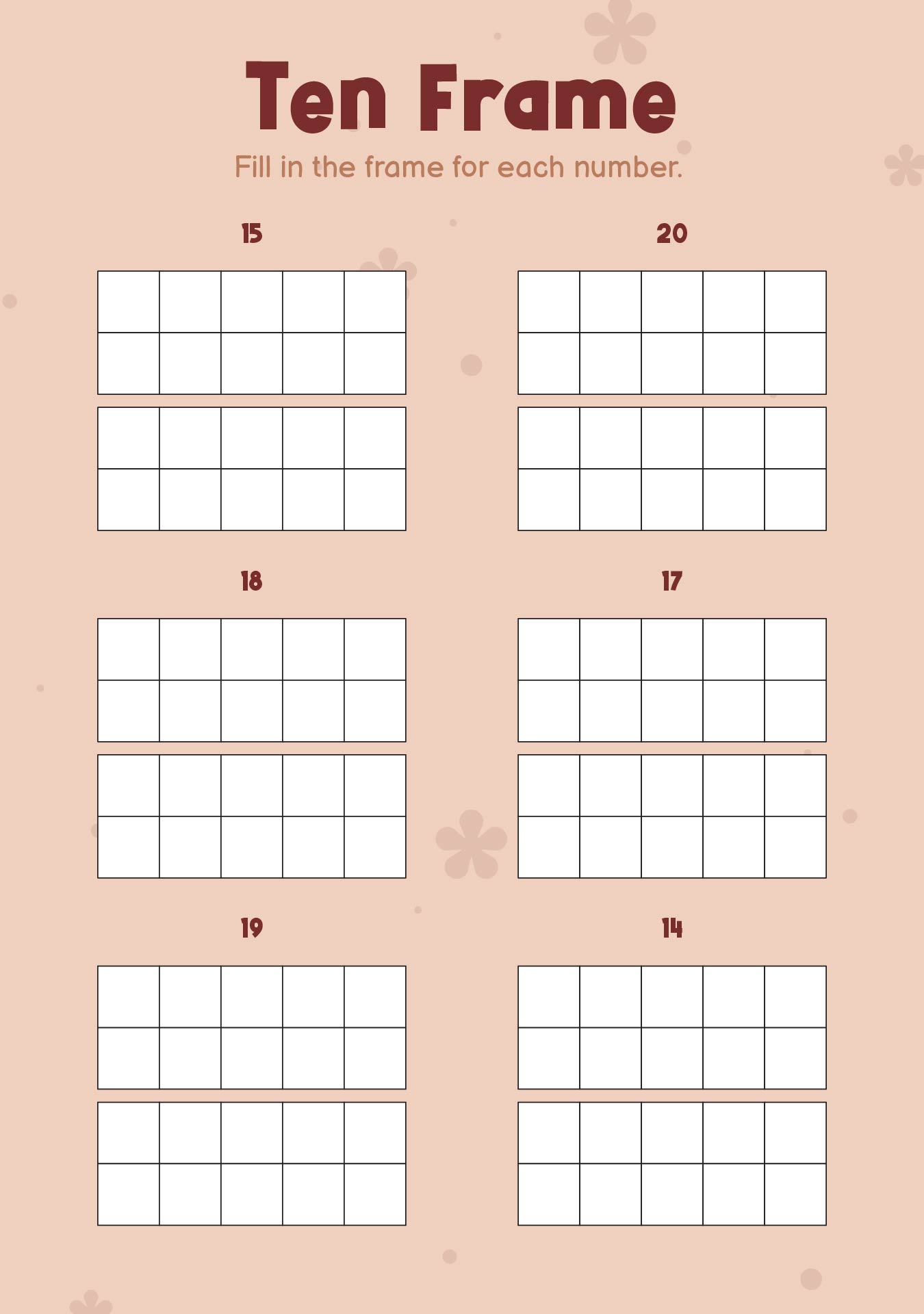 Math Printables Worksheets And Activities Freebies Arch 29 Ten Frame Worksheet For 