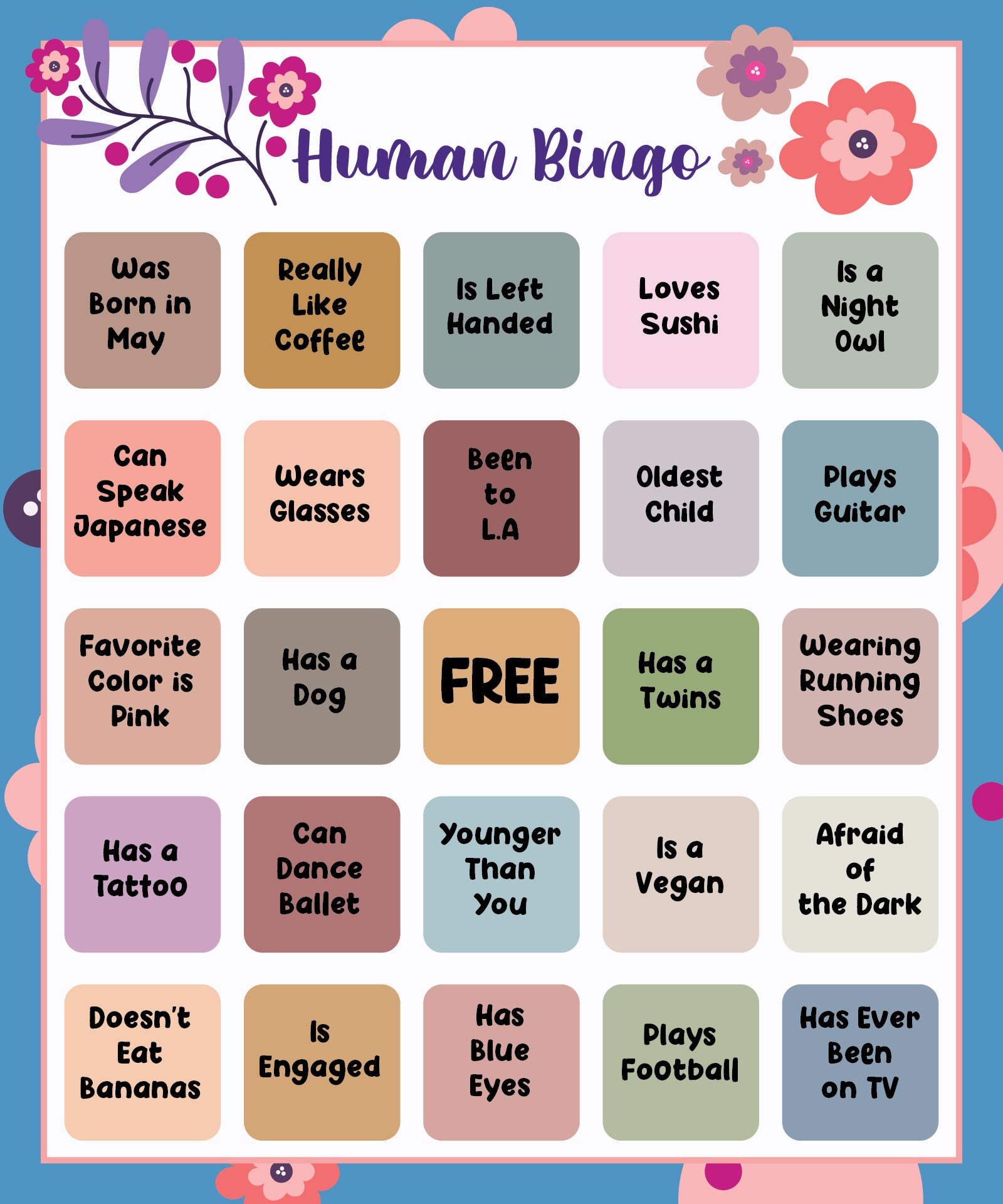 Printable: Printable Human Bingo Template To Ice Breaker in Ice ... Printable: Printable Human Bingo Template To Ice Breaker in Ice ...