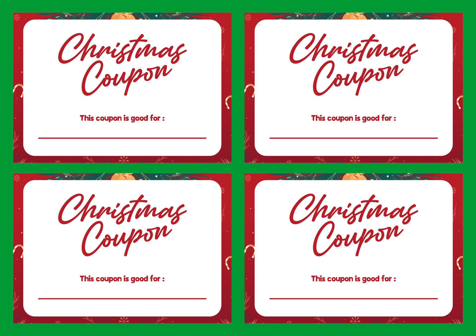 Printable Christmas Coupon Template