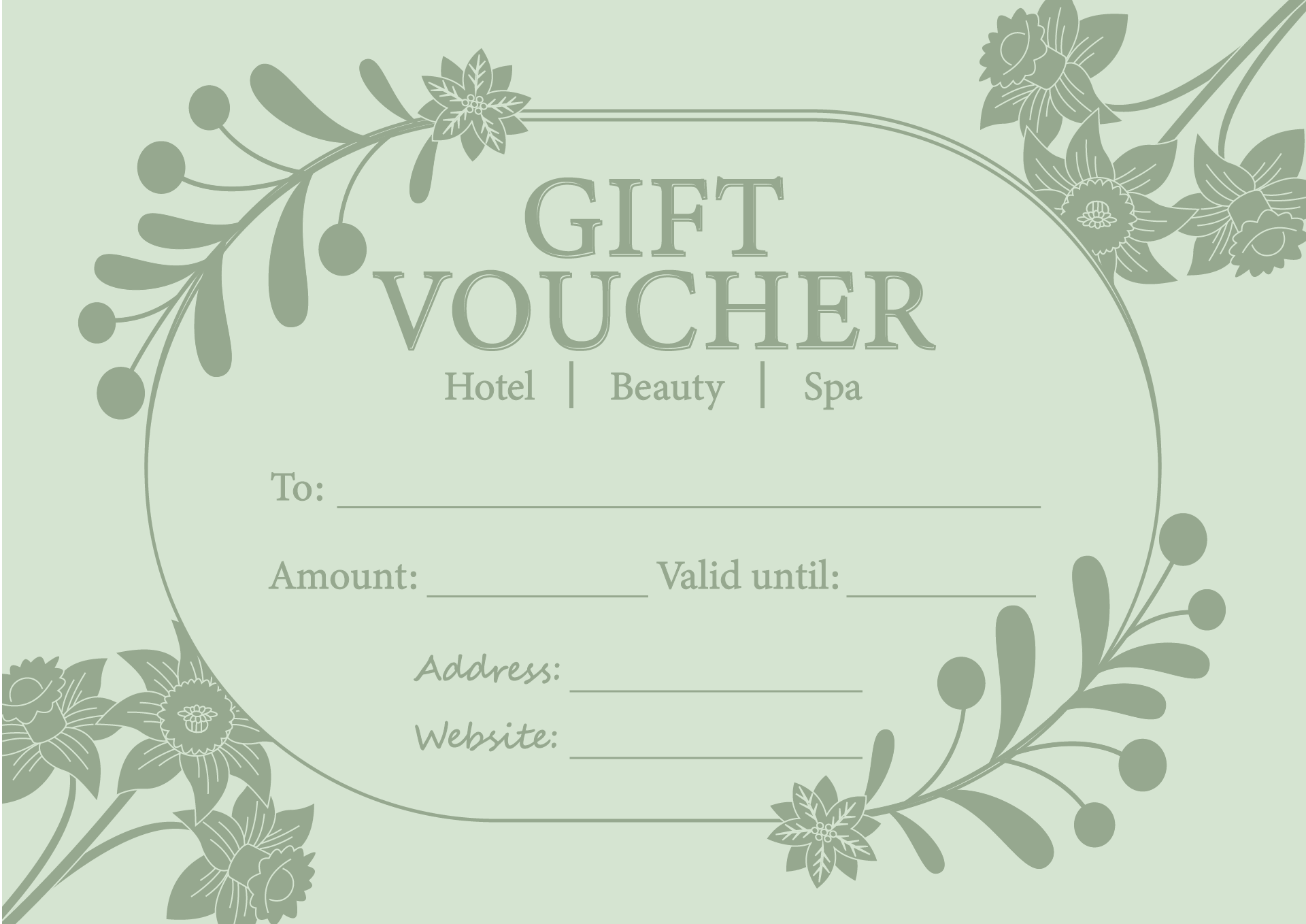 Blank Spa Gift Certificate Printable Certificate My XXX Hot Girl