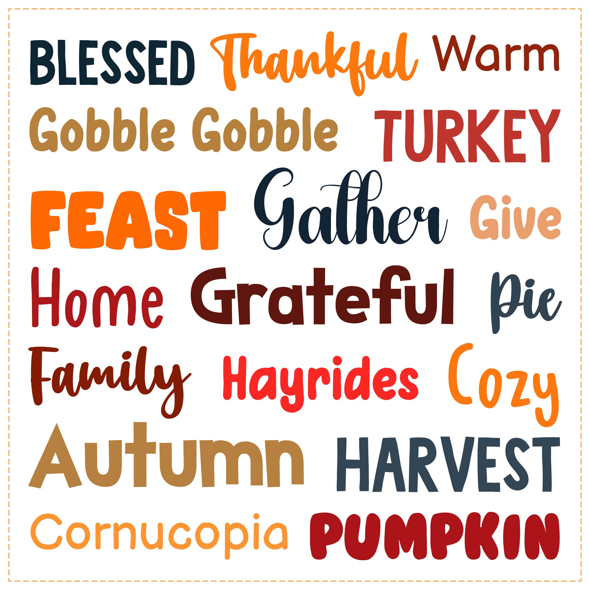 6 Best Free Printable Thanksgiving Word Art Printablee