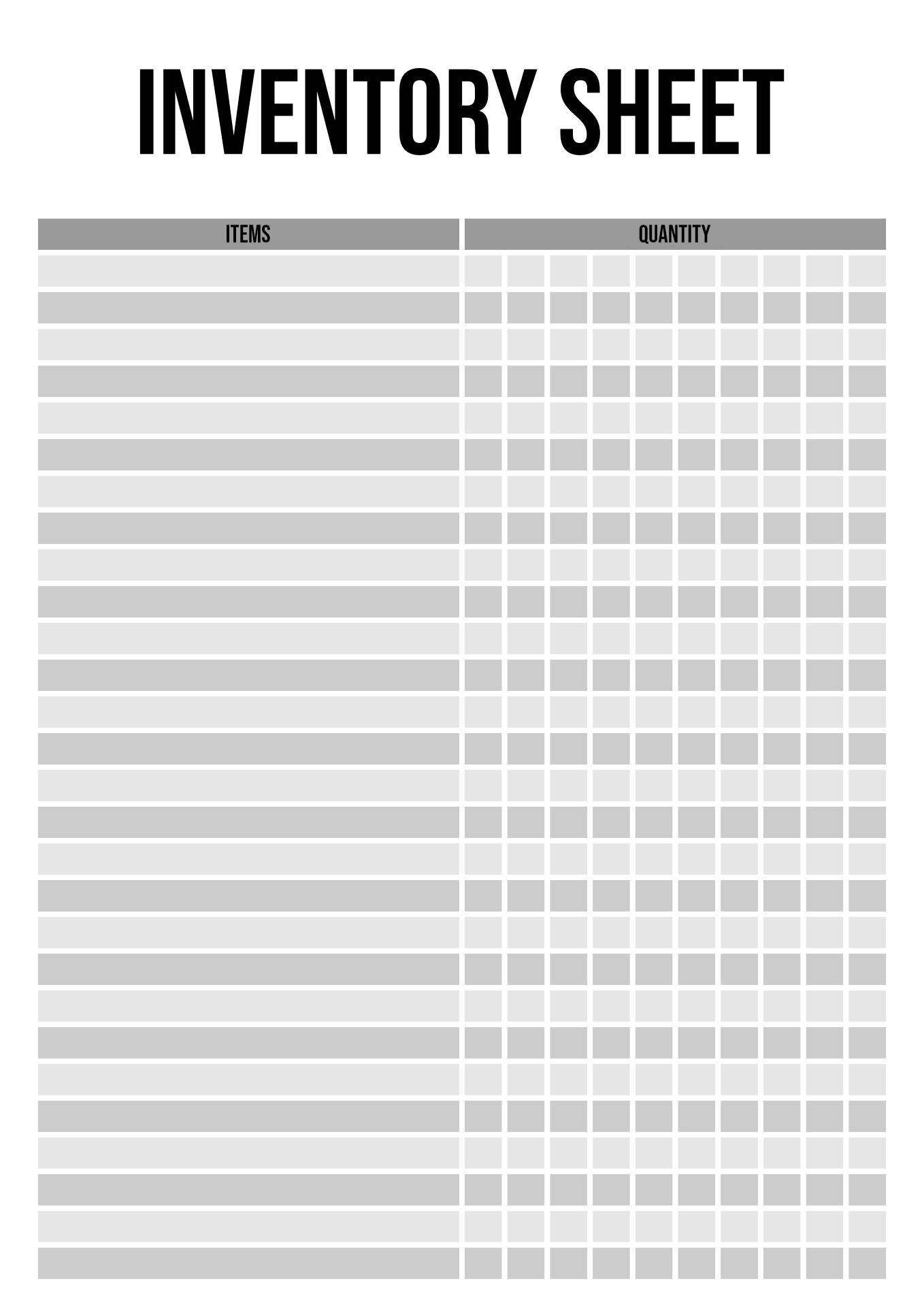 Blank Food Inventory Sheet Printable Printable World Holiday