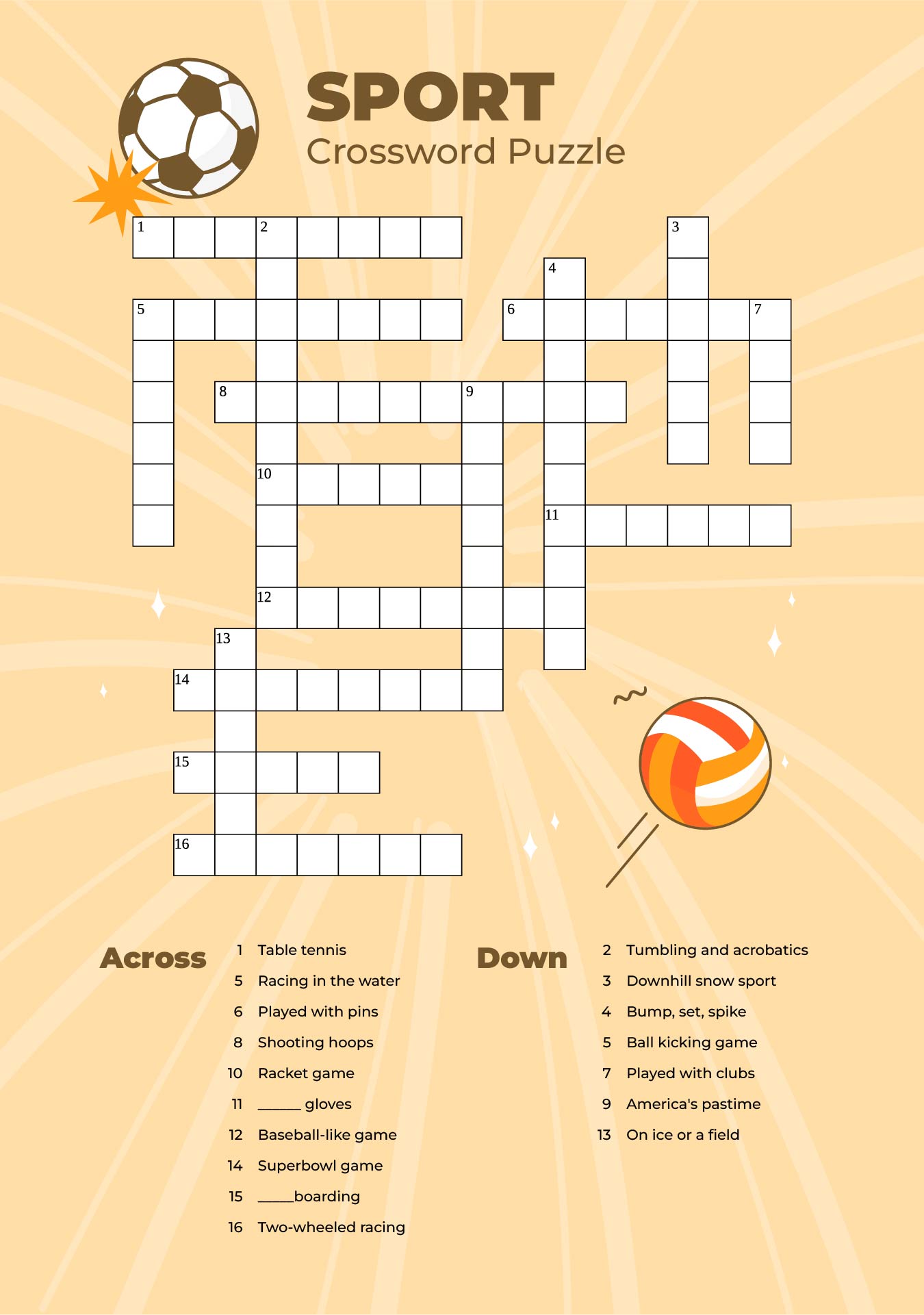Sports Crosswords Printable Sports Crosswords Printable