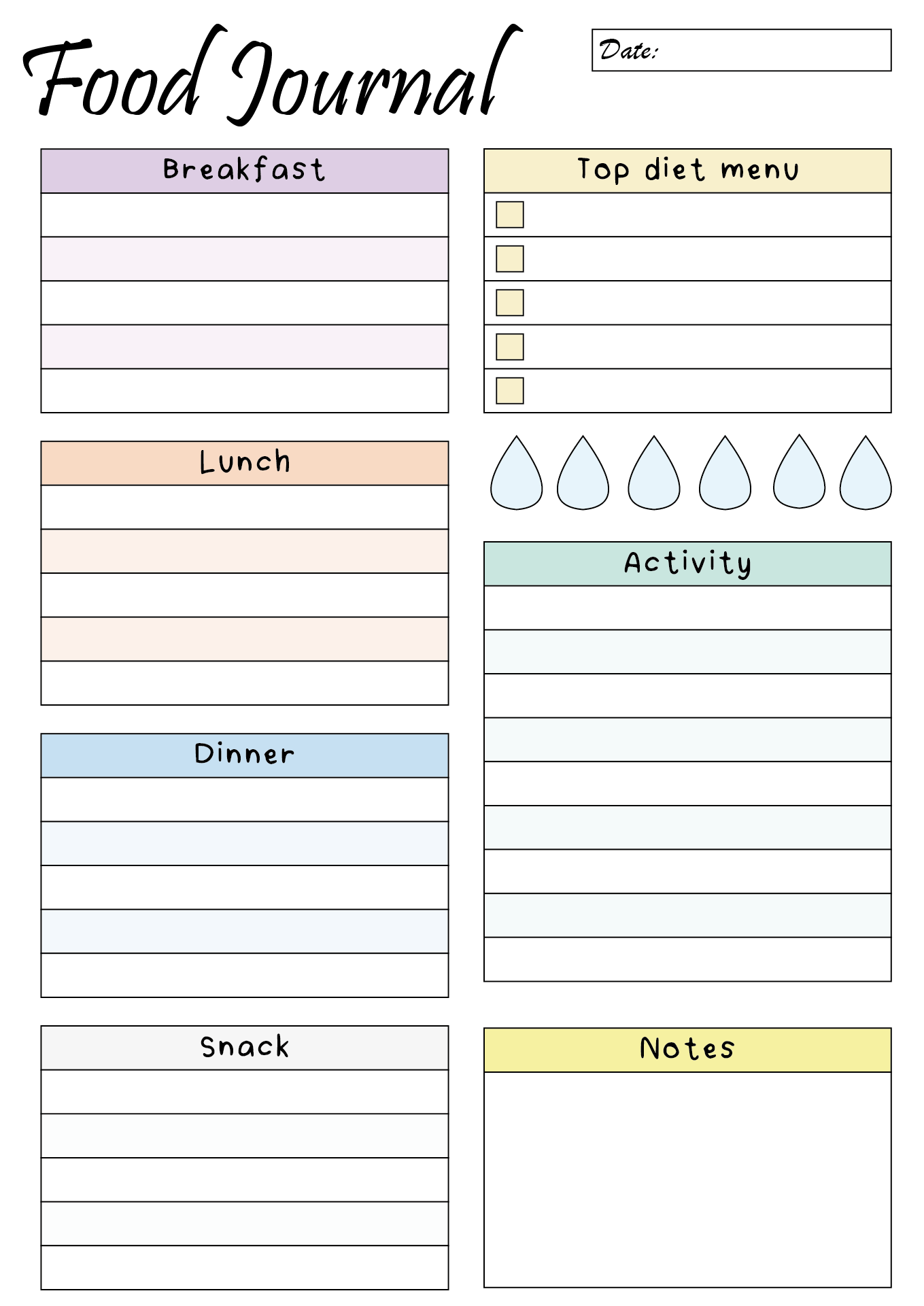 10 Best Printable Food Journal Worksheet PDF For Free At Printablee