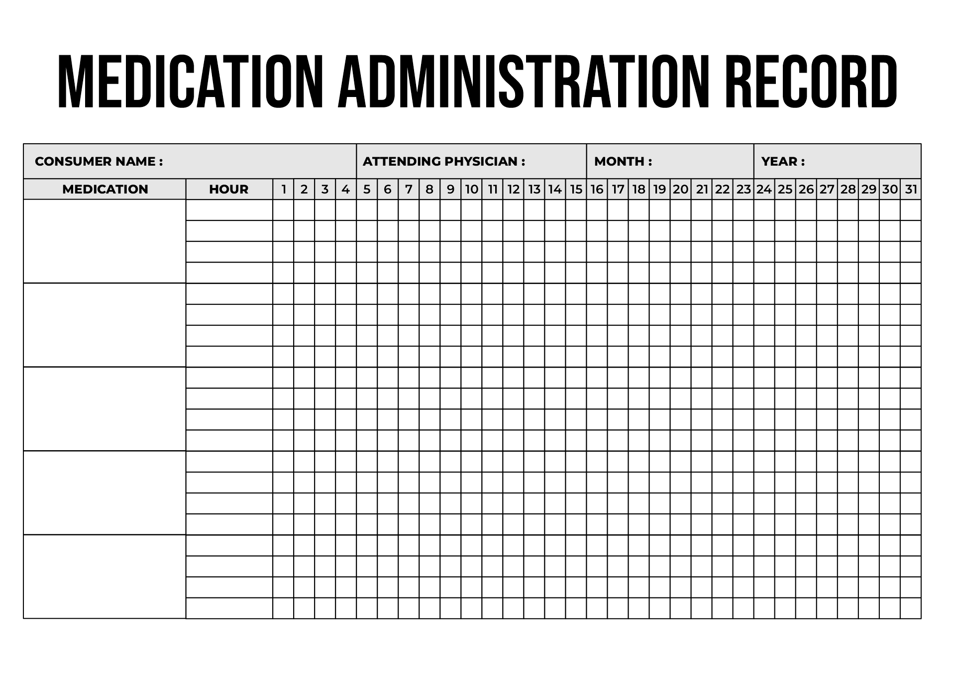 Free Printable Medication Administration Record Sheet Printable Blog