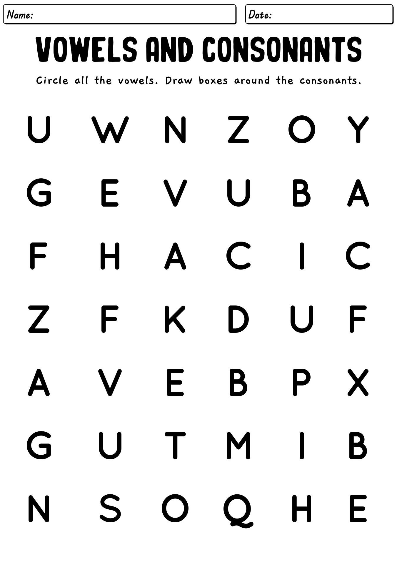 Alphabet Vowels And Consonants Chart IMAGESEE