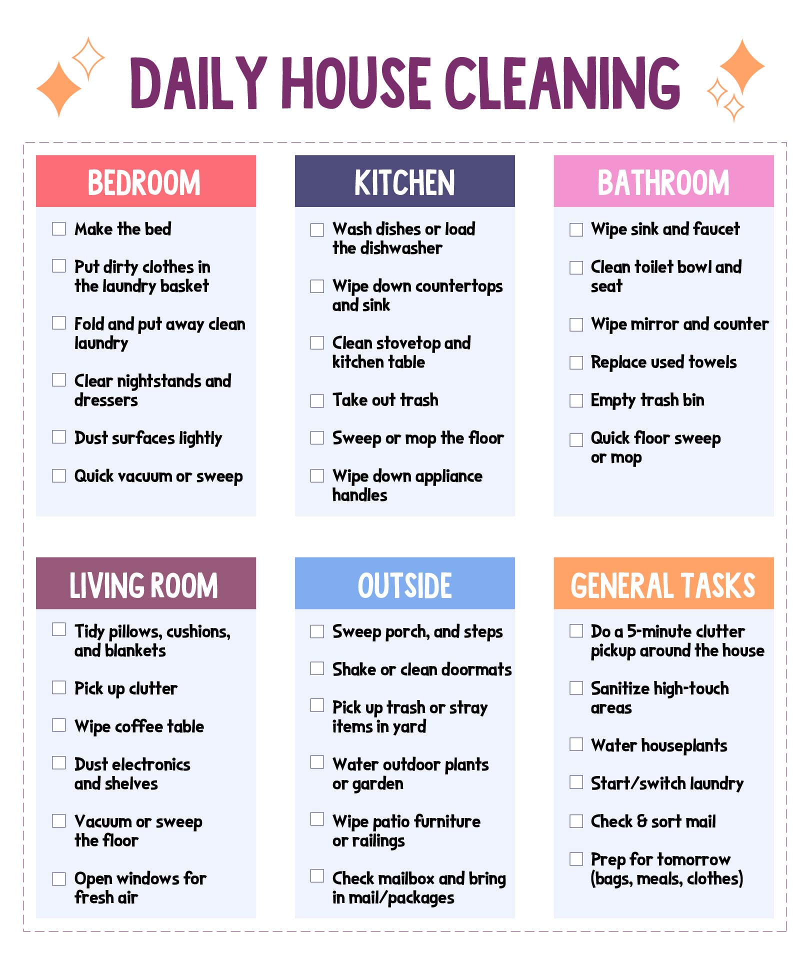 10 Best Daily Cleaning Checklist Printable PDF For Free At Printablee