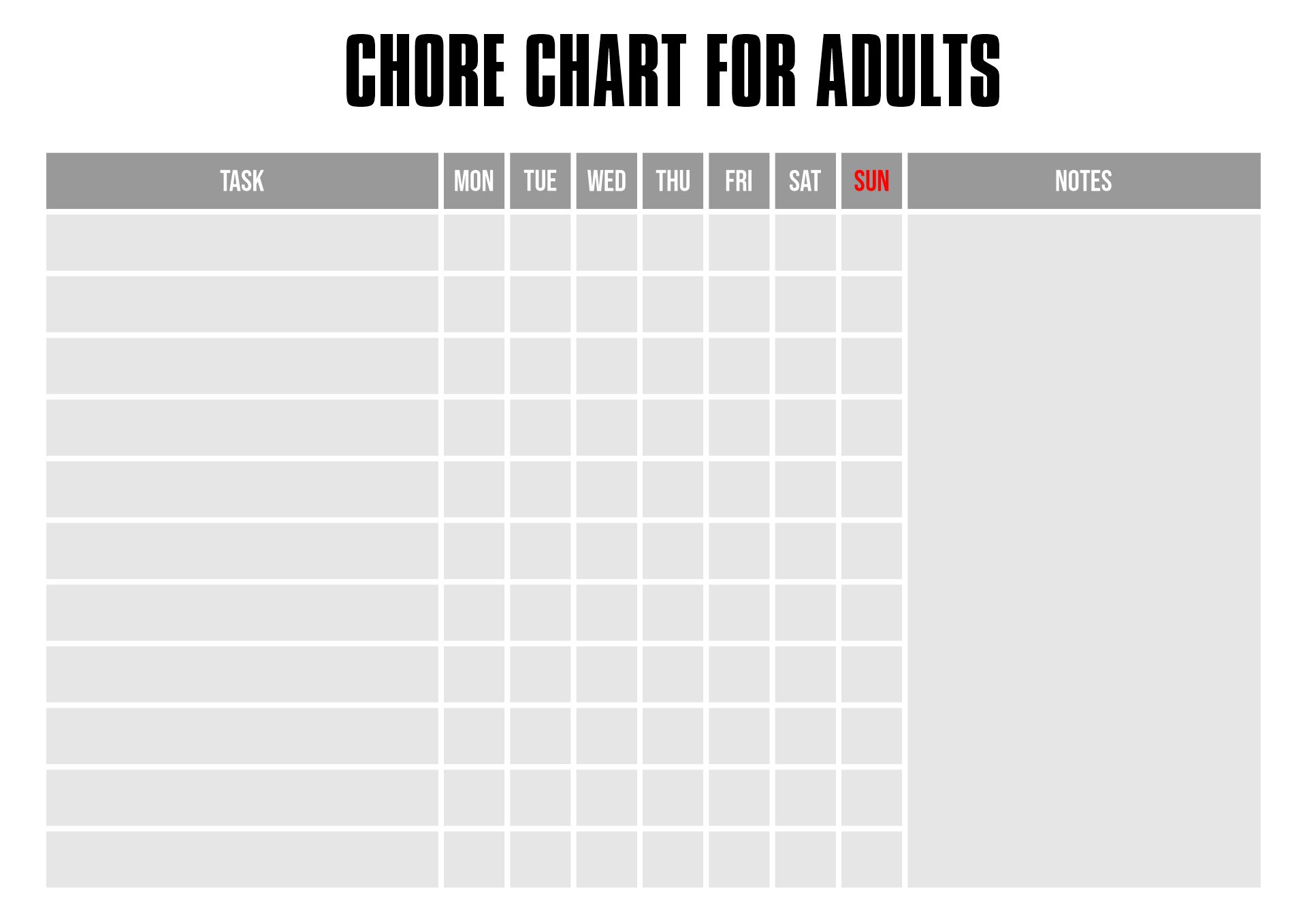 9 Best Printable Household Chore Charts PDF For Free At Printablee