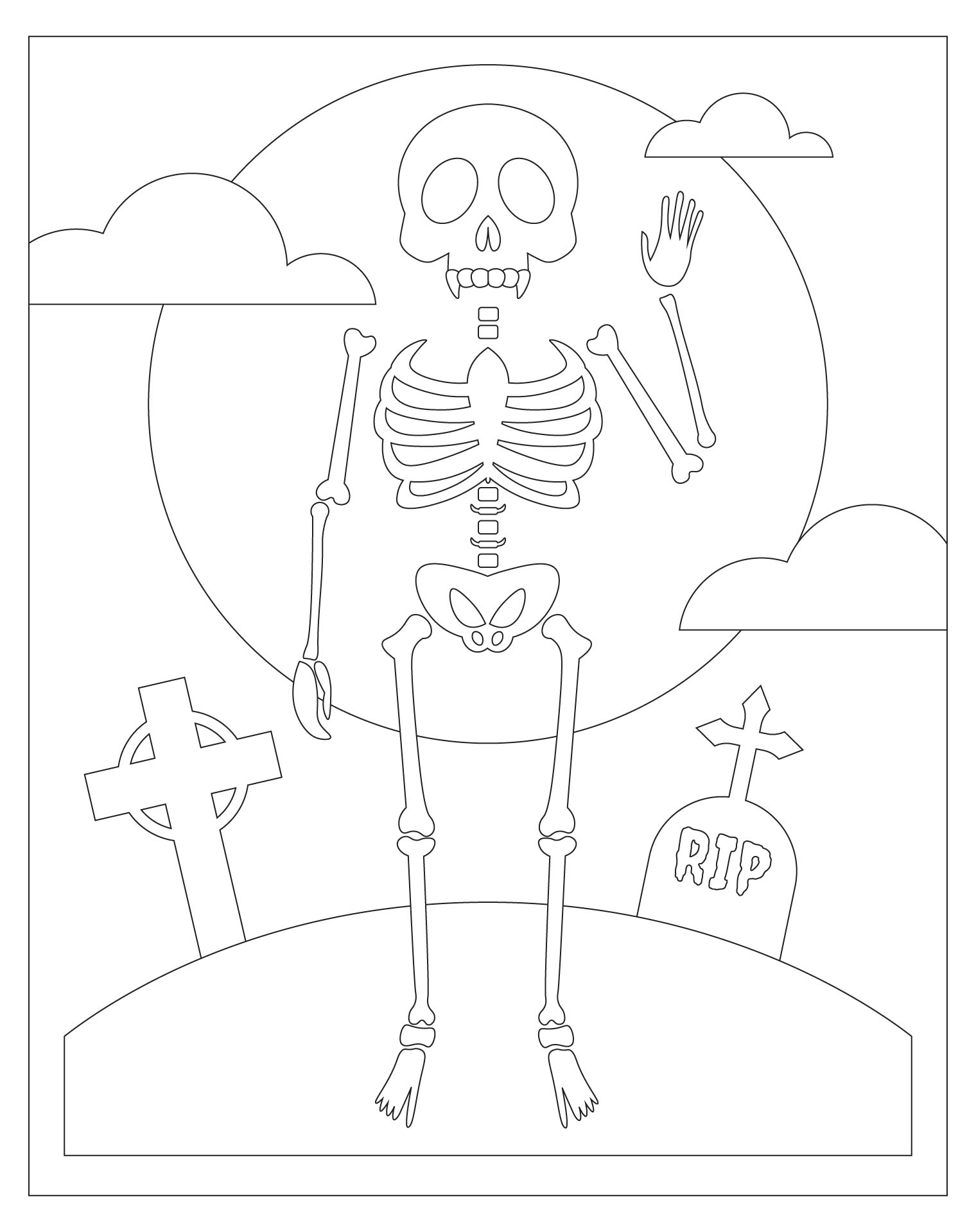 Human Skeleton Coloring Page