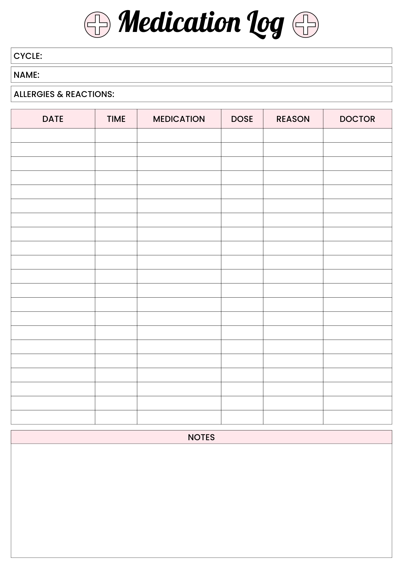 Medication Sheet - 10 Free PDF Printables | Printablee Medication Sheet - 10 Free PDF Printables | Printablee