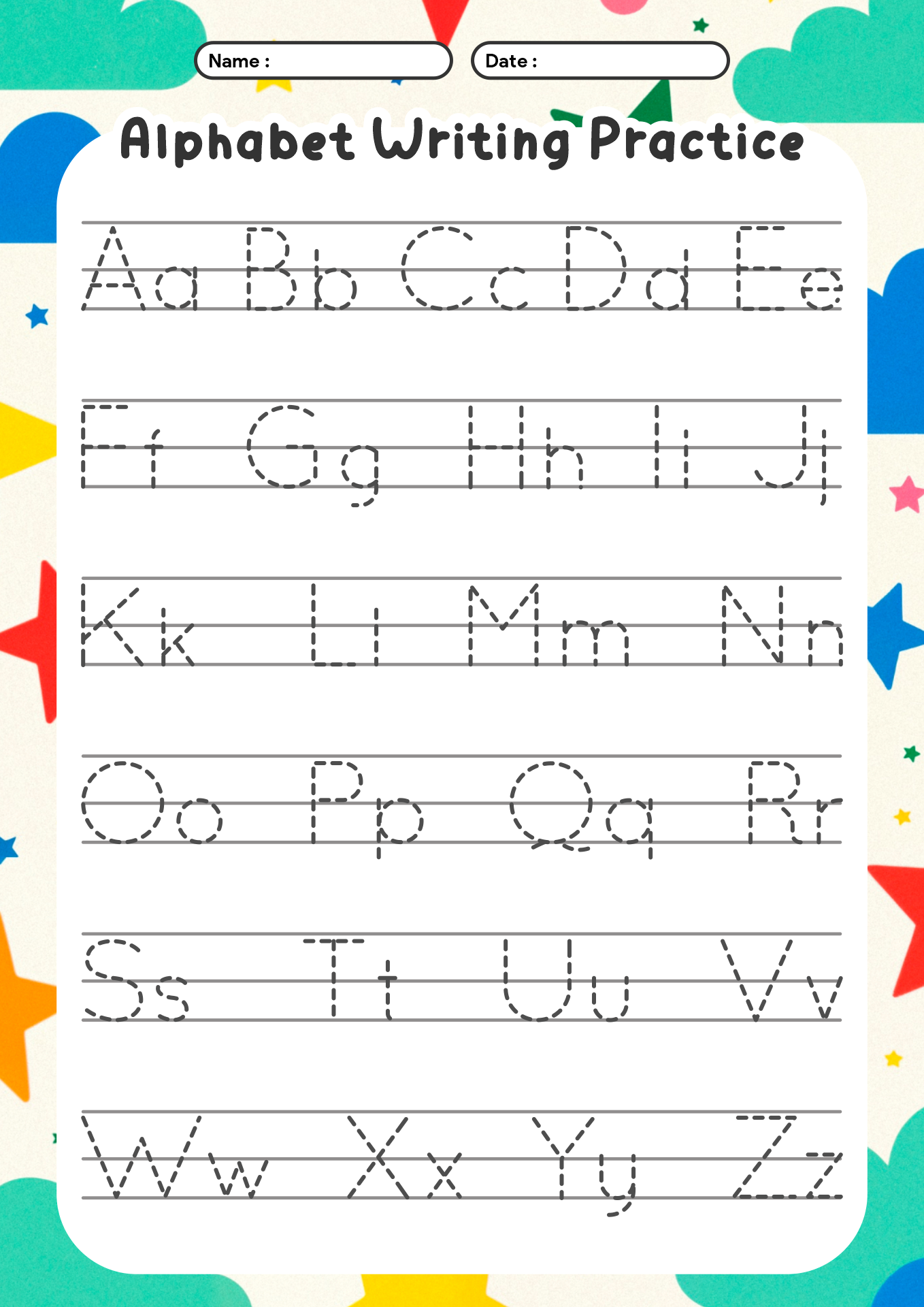 Alphabet Tracing Template