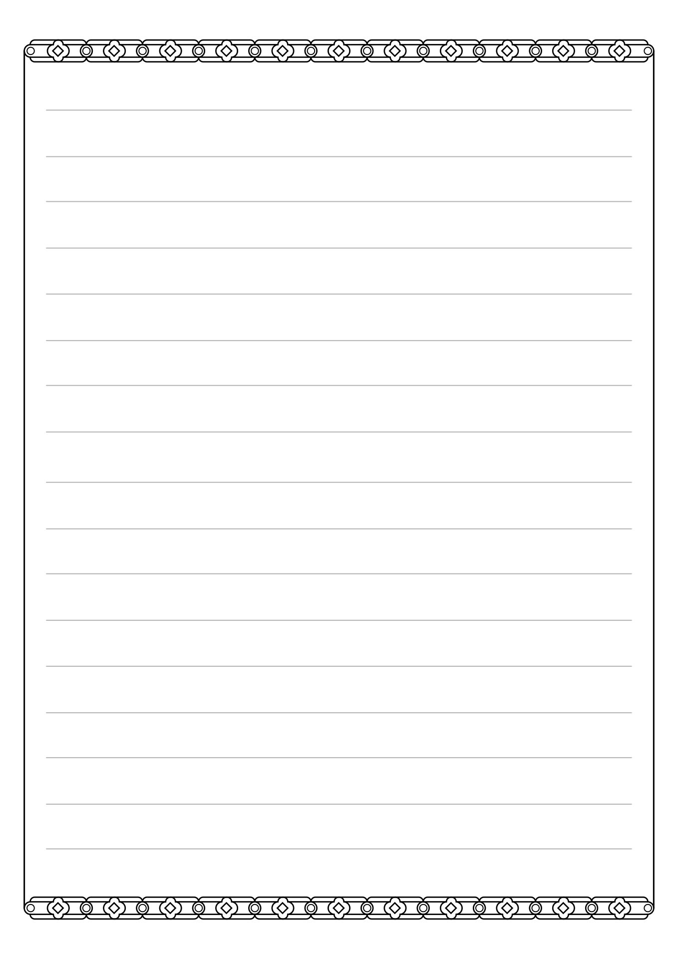 11 Best Printable Lined Paper With Borders Printablee