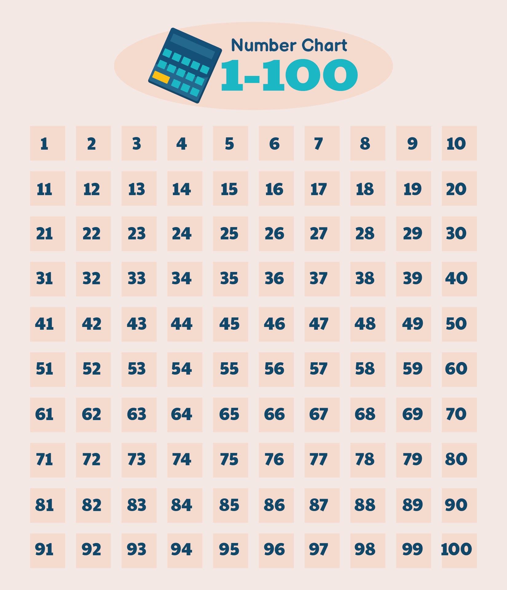 Free Large Printable Numbers 1 100 Printable Free Templates Download