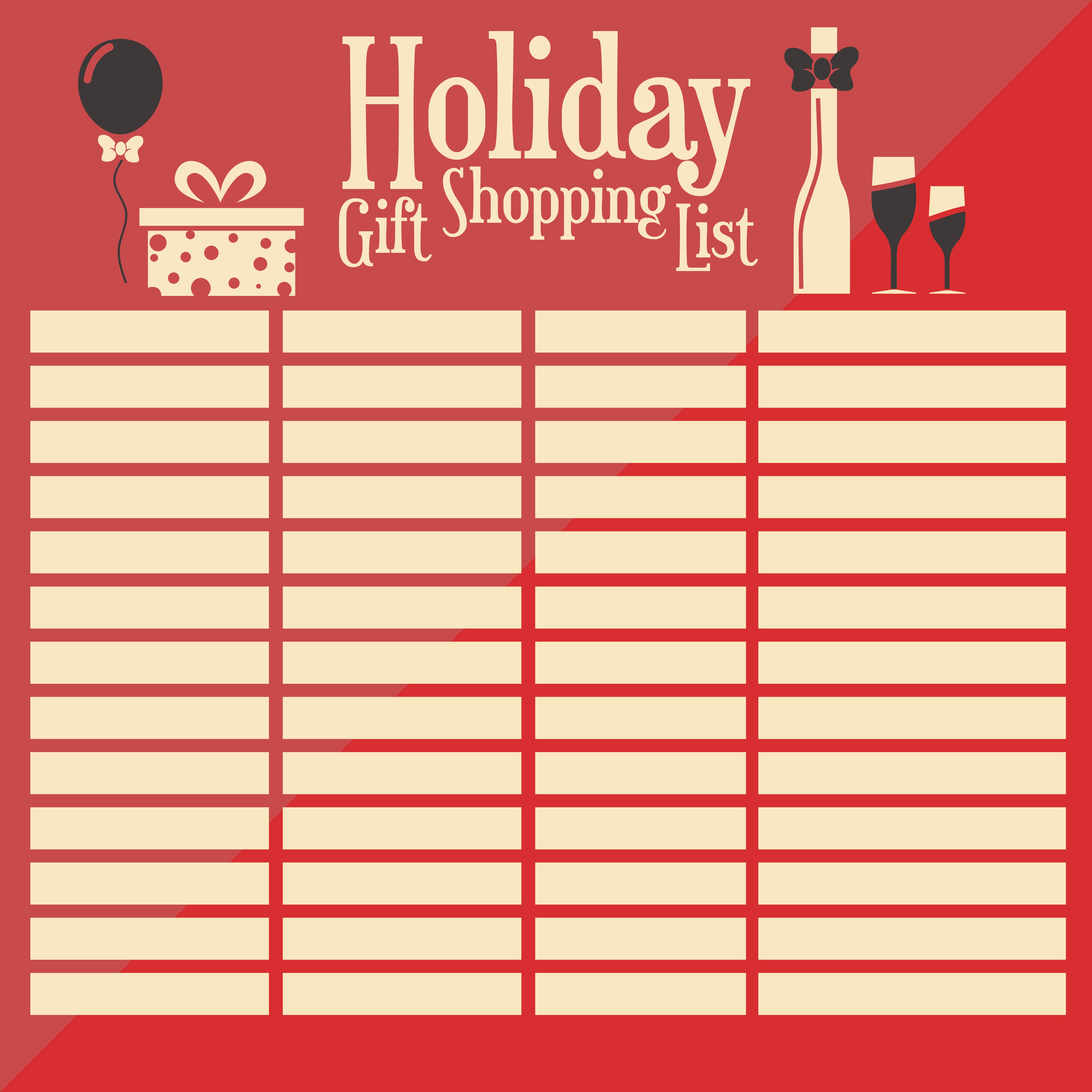 6 Best Printable Christmas Shopping List Template Printablee