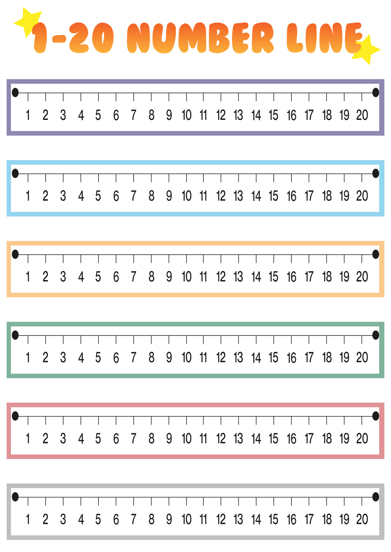 Free Printable Number Line 1 20 Printable Templates