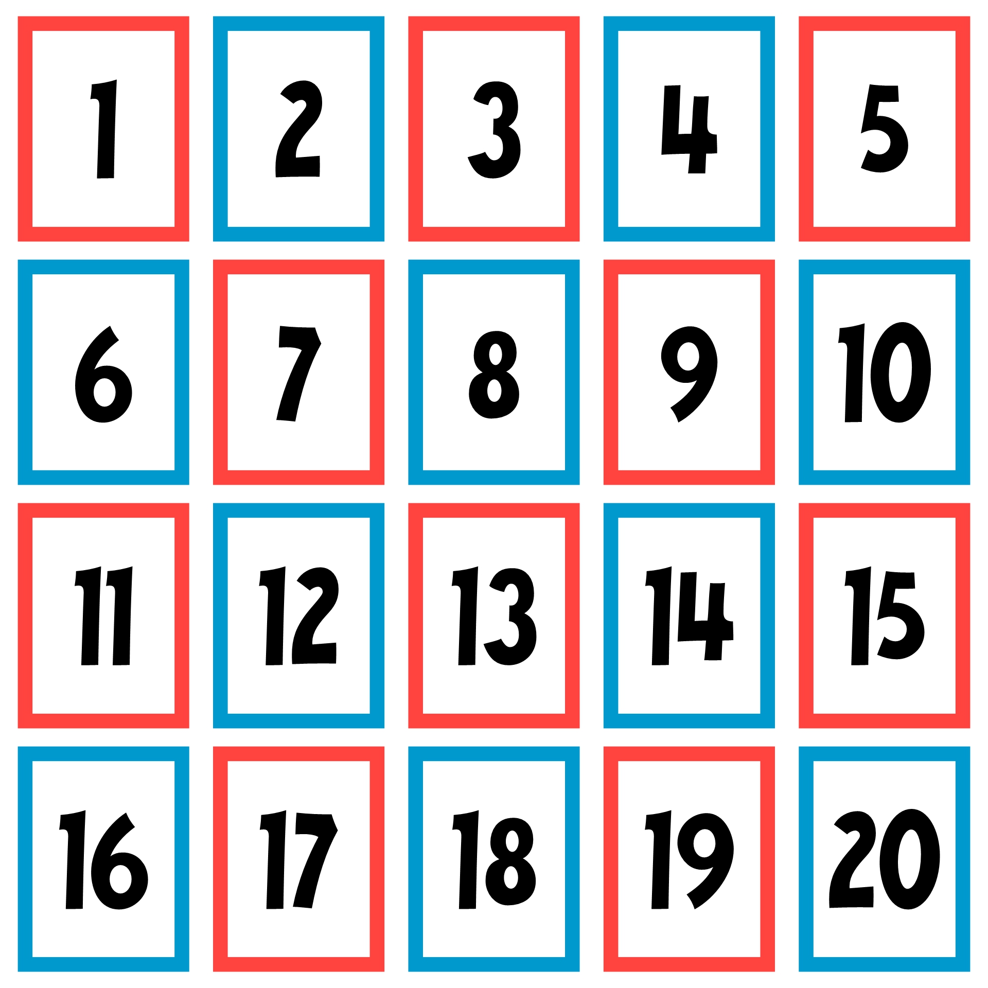 Cute Printable Numbers 1 30
