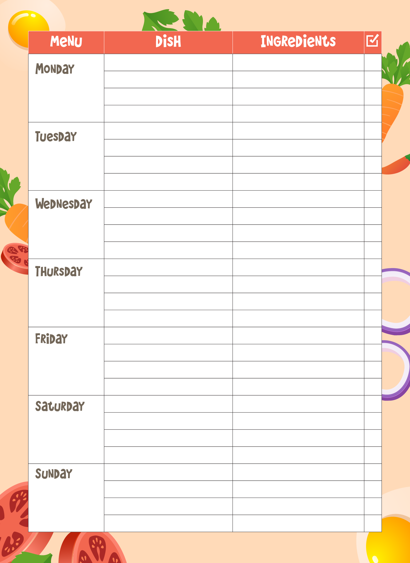 Blank Lunch Menus - 10 Free PDF Printables | Printablee Blank Lunch Menus - 10 Free PDF Printables | Printablee