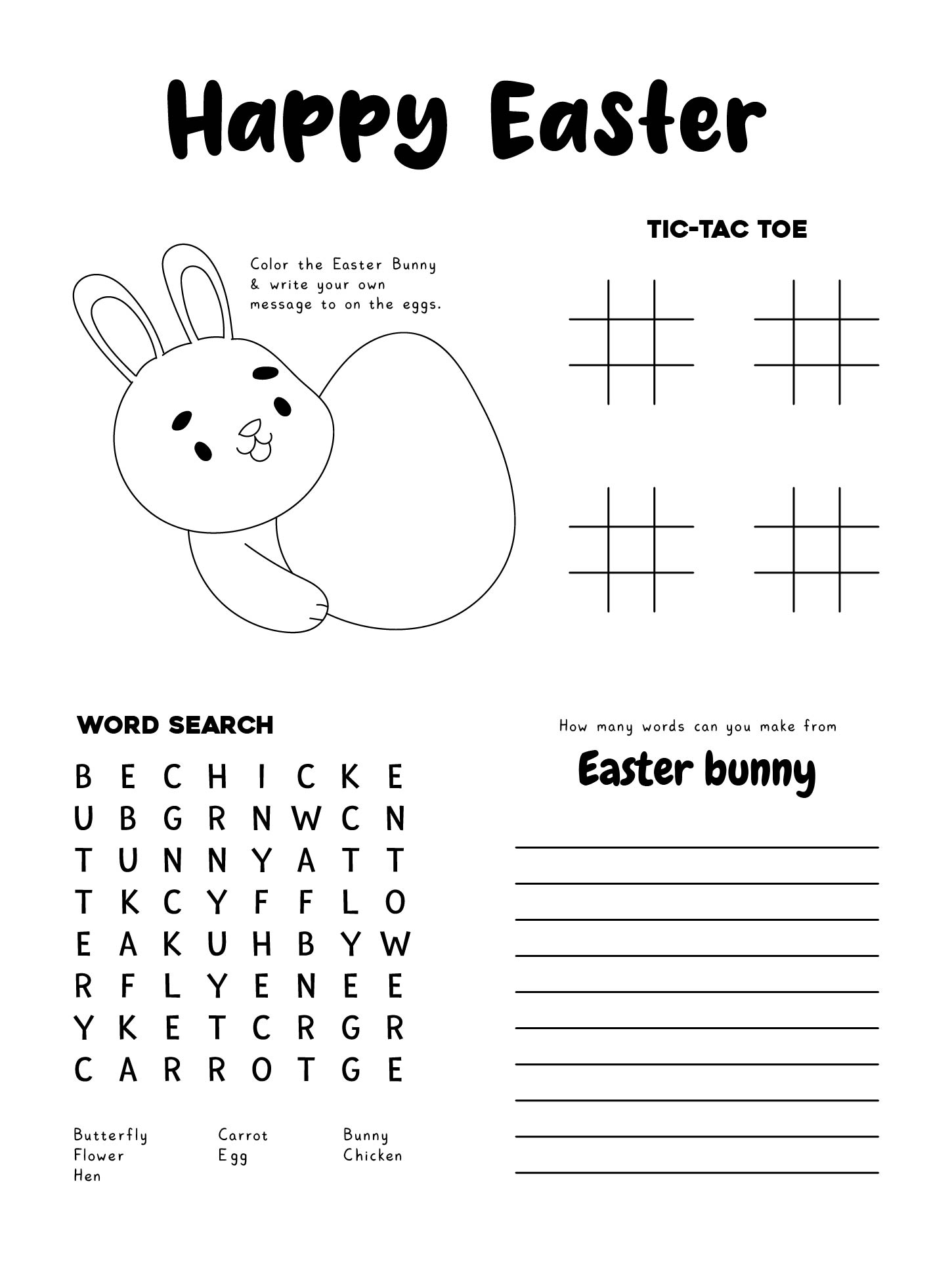 Easter Activity Sheets 6 Free PDF Printables Printablee