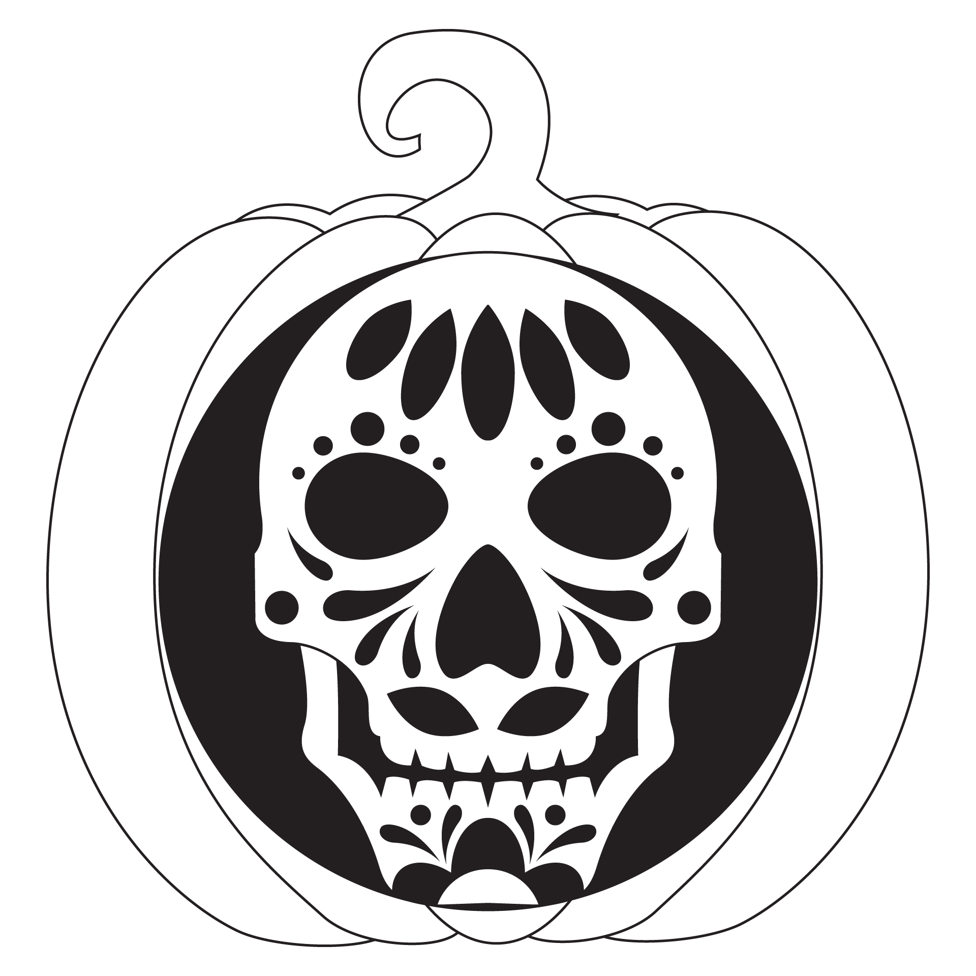 Skull Pumpkin Stencils Printable