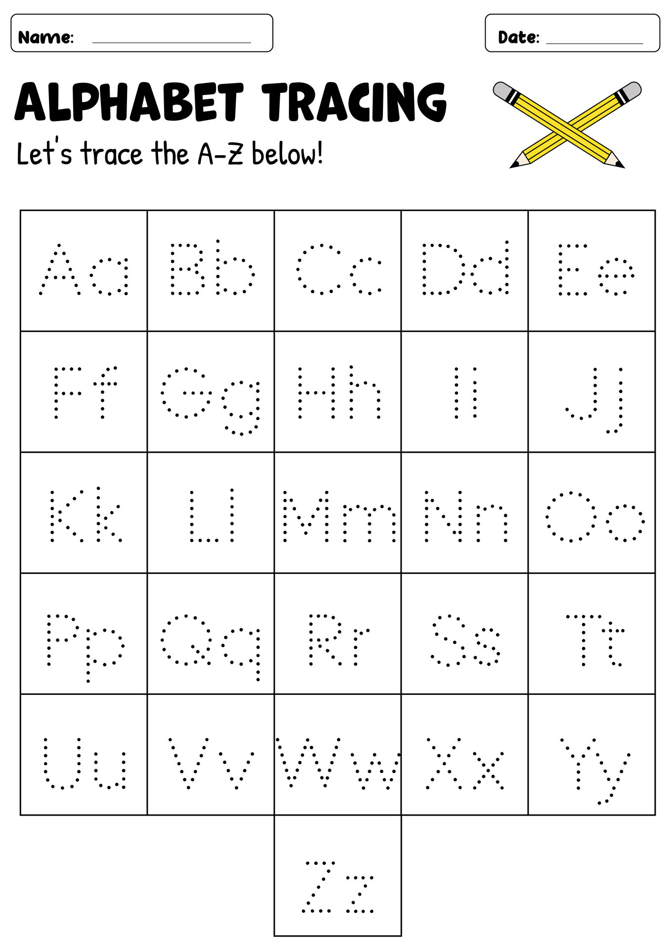7 Best Free Printable Tracing Alphabet Letters Printablee