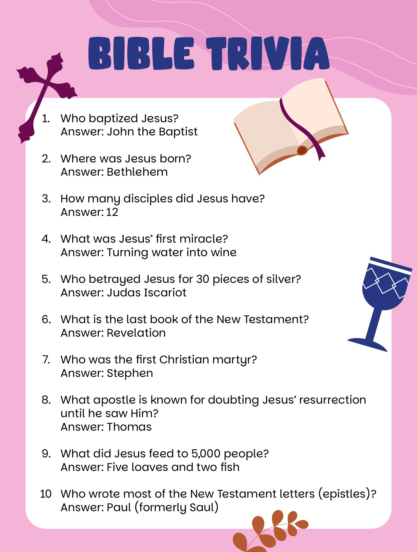 Free Printable Bible Quiz For Youth Printable Templates