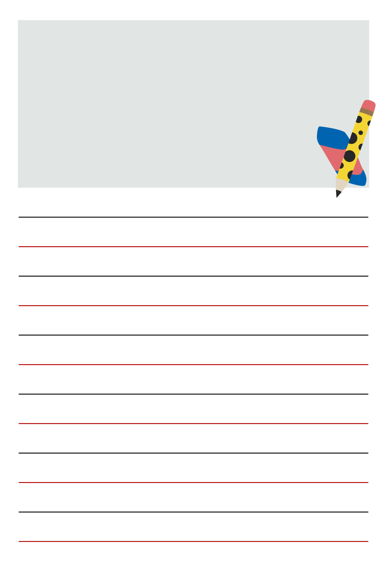 Downloadable Printable Kindergarten Writing Paper Printable Form 