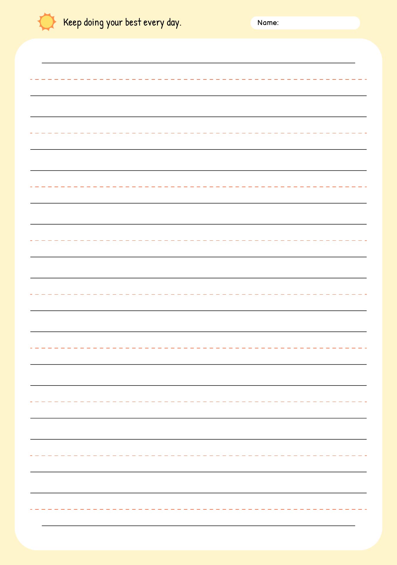 10 Best Free Printable Handwriting Paper Printablee