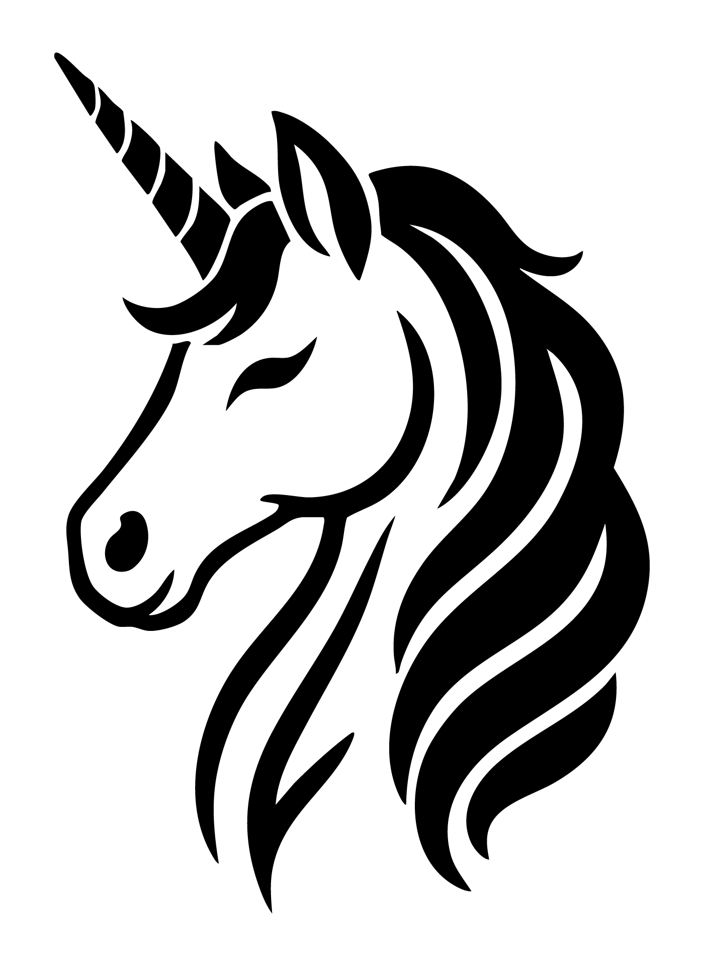 Printable Stencil Unicorn Template