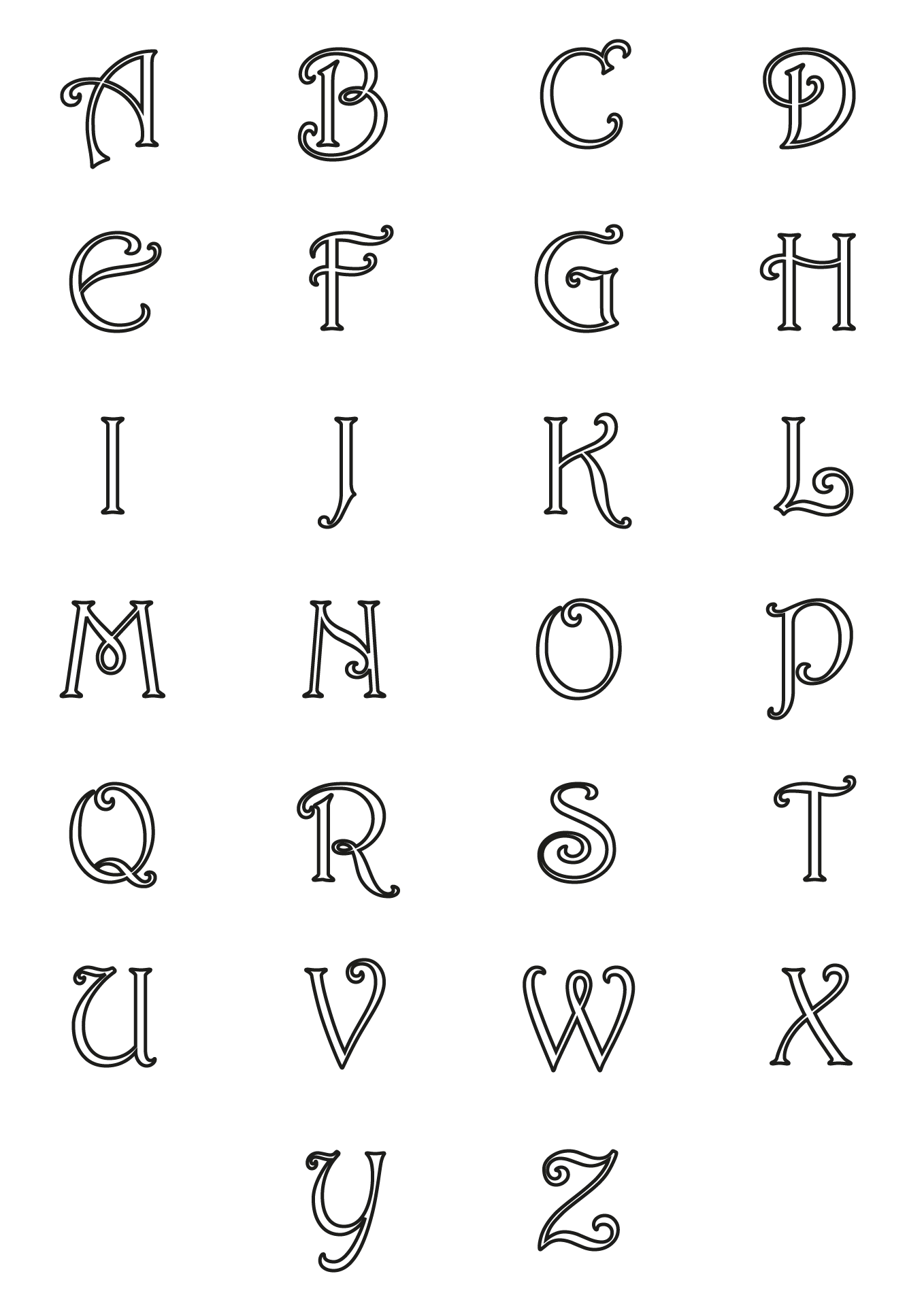 Fancy Printable Letter Stencils