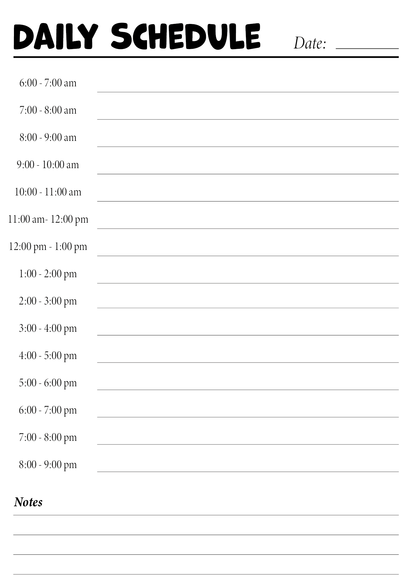 10 Best Printable Daily Schedule By Hour For Free At Printablee