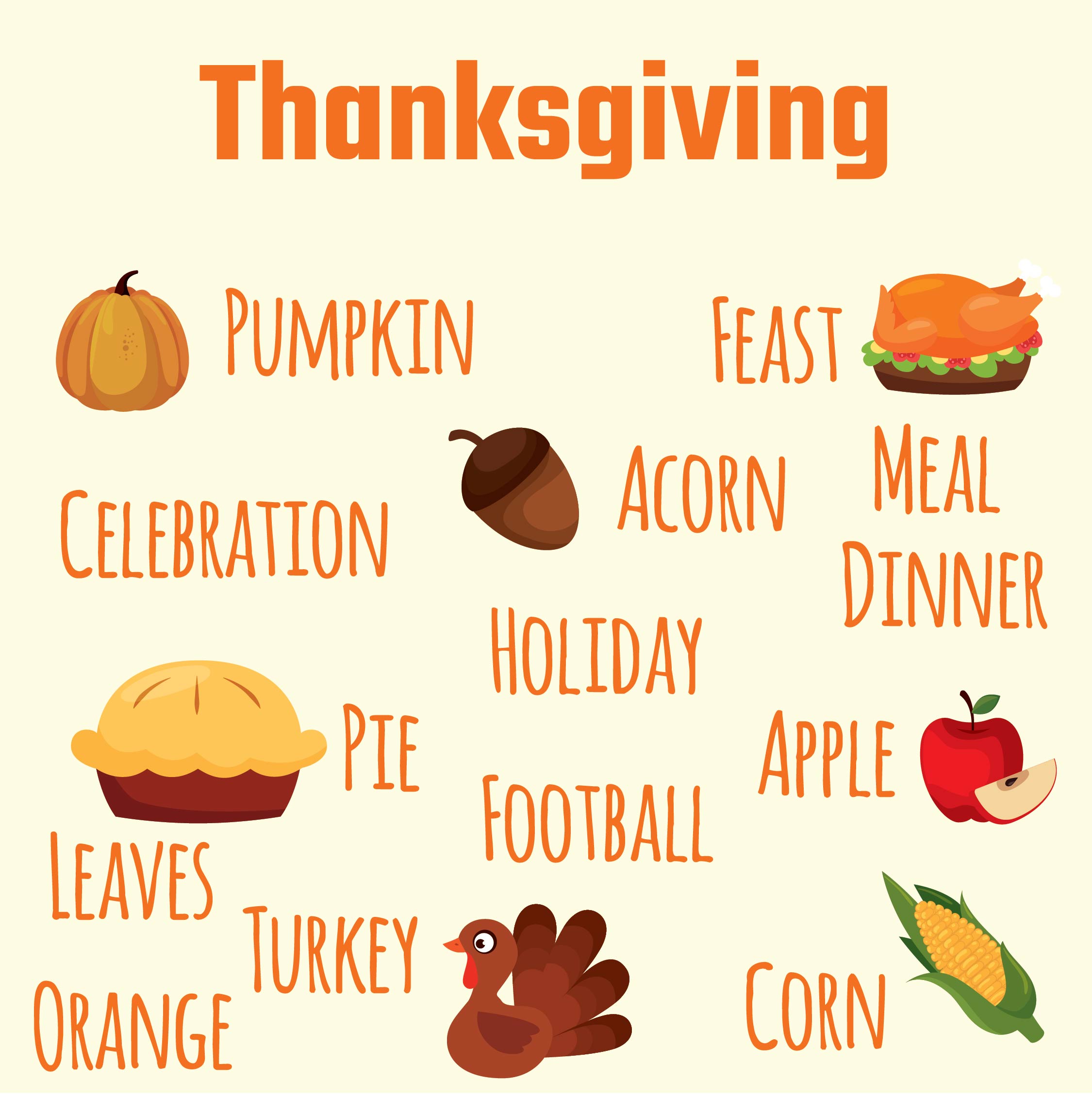 List Of Words Associated With Thanksgiving List Of Words Associated With Thanksgiving