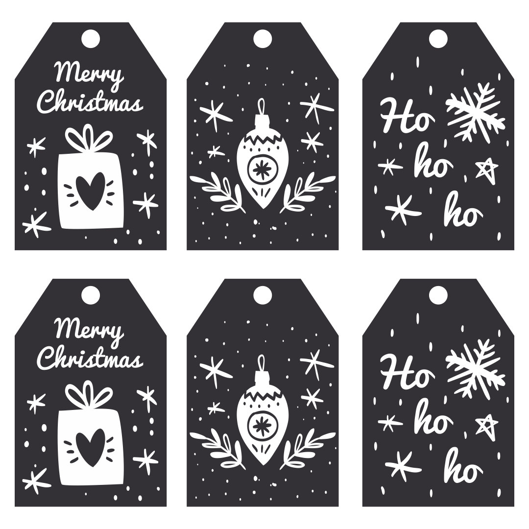 8 Best Printable Christmas Tags Black PDF For Free At Printablee