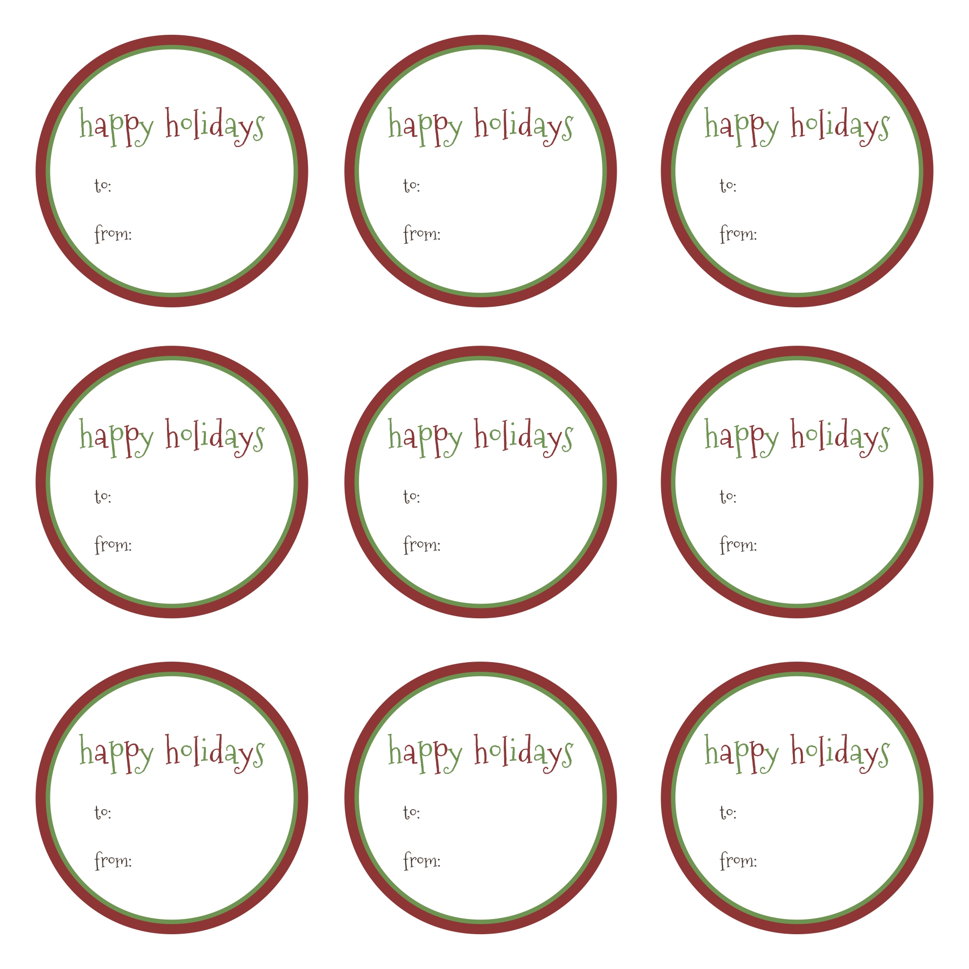 5 Best Happy Holidays Free Tags Printable Template PDF For Free At 