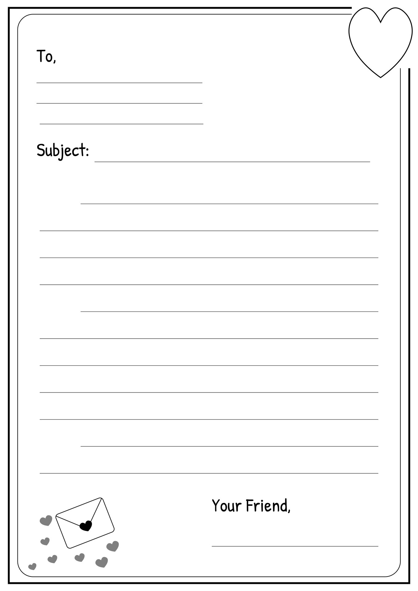 Friendly Letter Paper Printable Printable Templates
