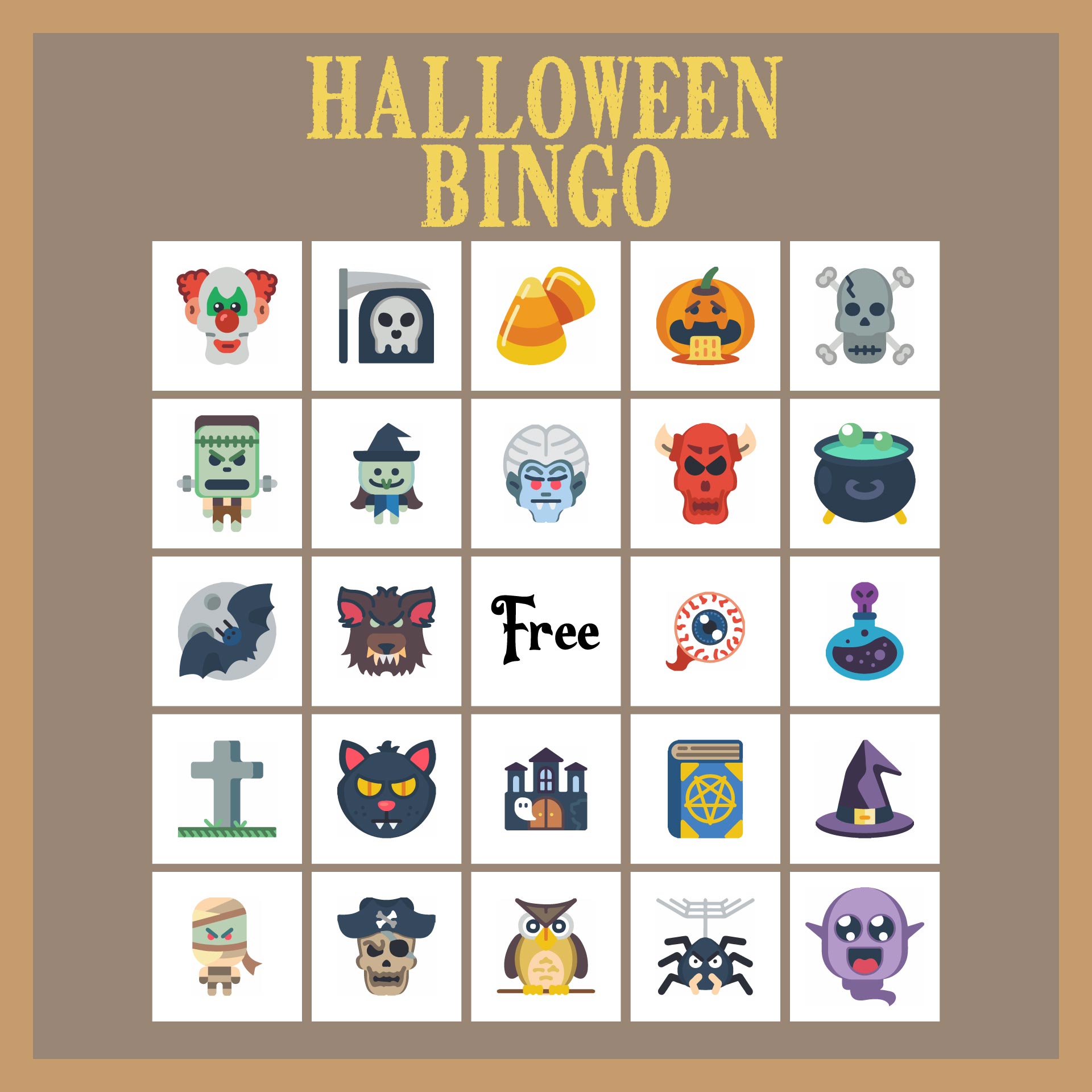 10 Best Free Printable Halloween Bingo Game Printablee