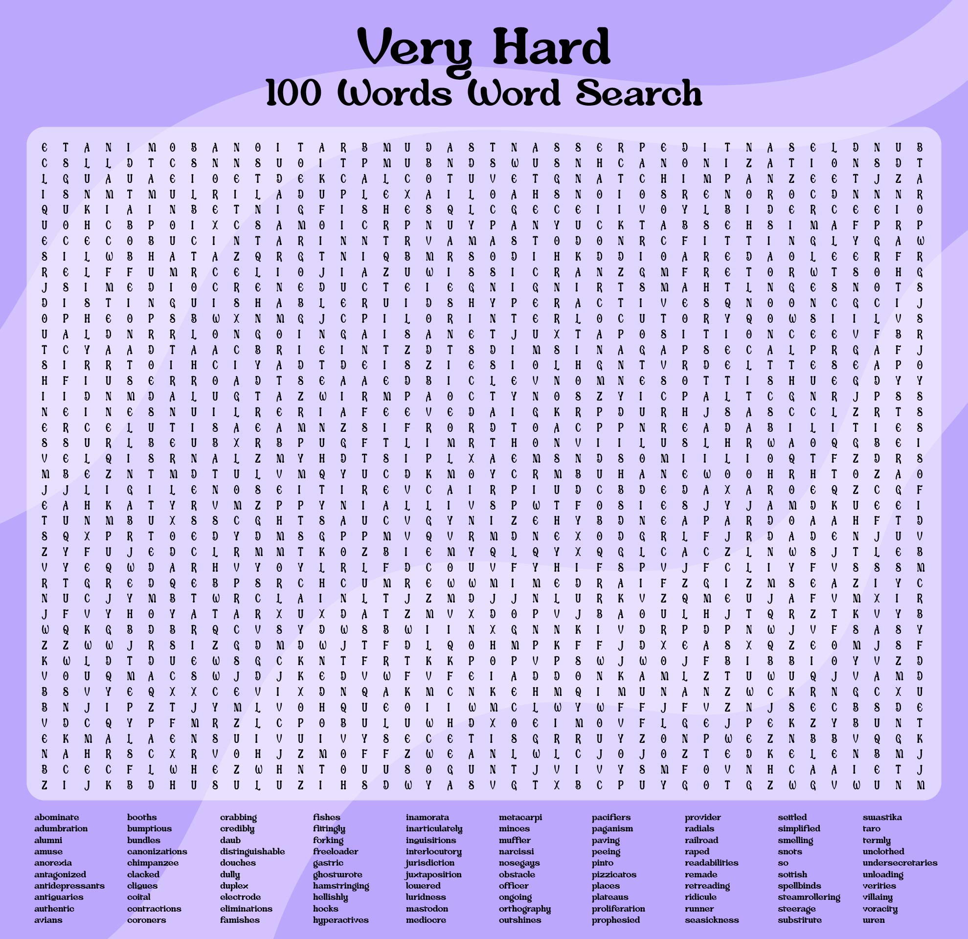 Hard Word Search Printable Puzzles Hard Word Search Printable Puzzles