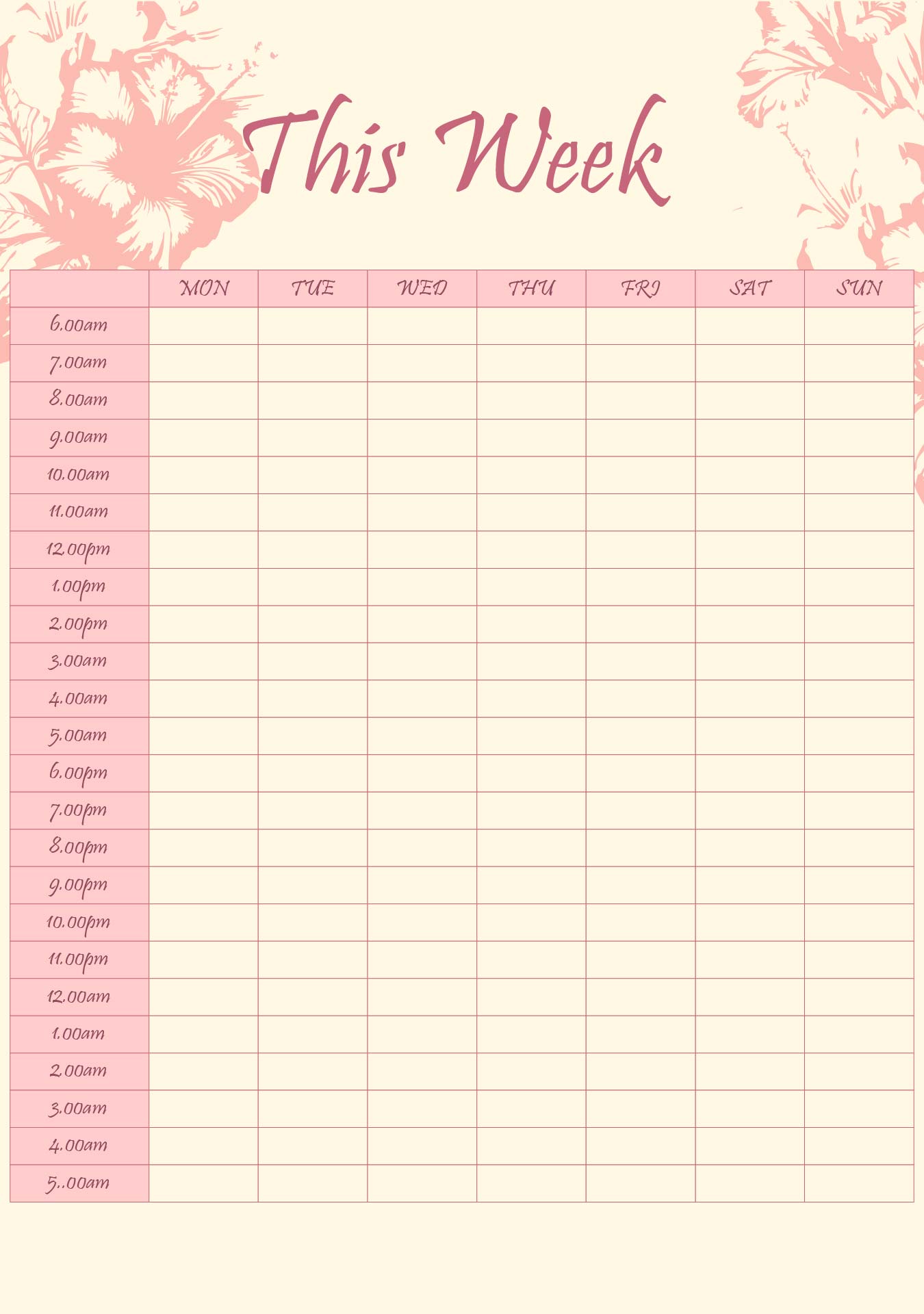 10 Best Printable Daily Hourly Calendar Template PDF For Free At Printablee