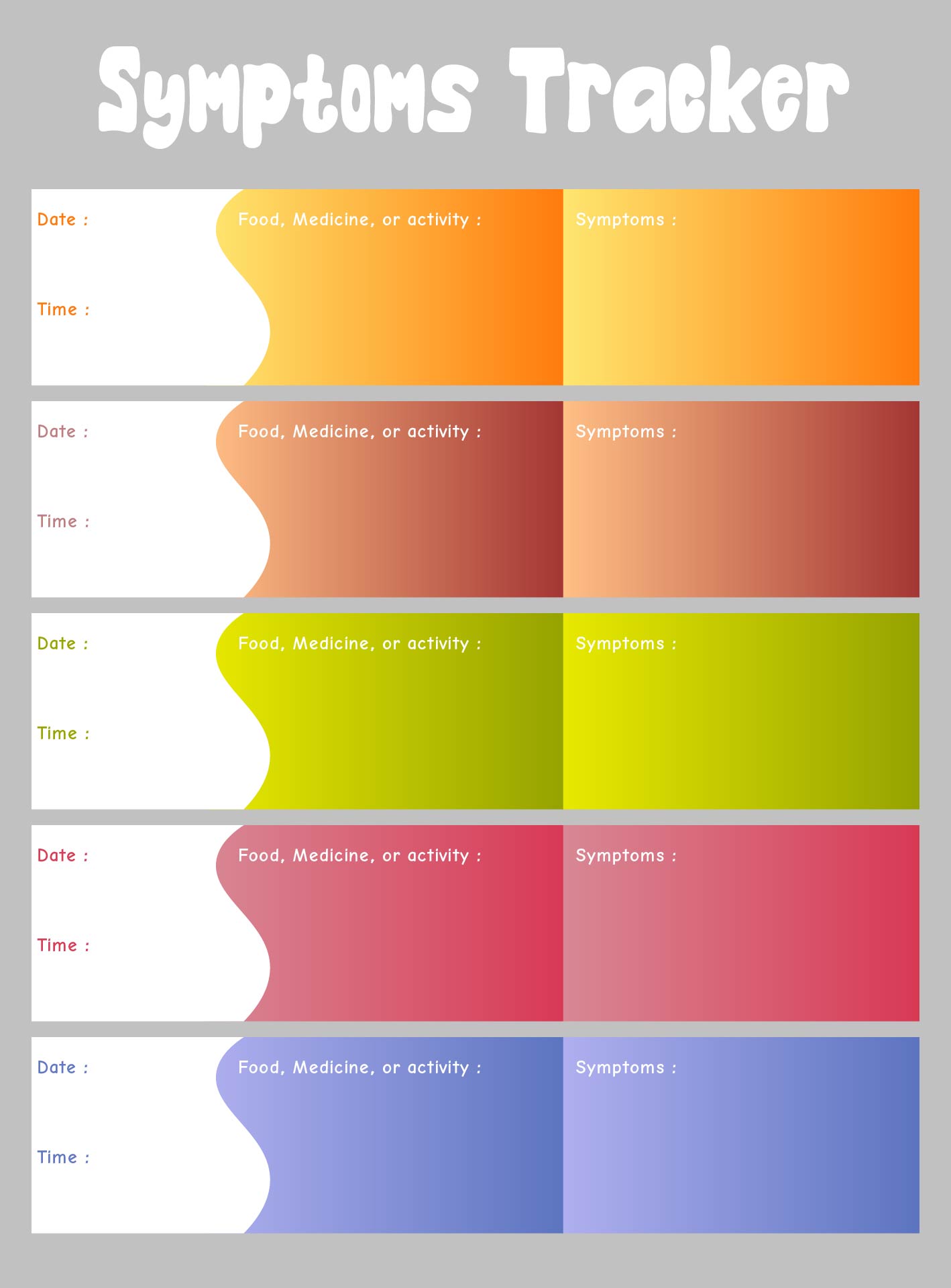 Symptom Tracker Template