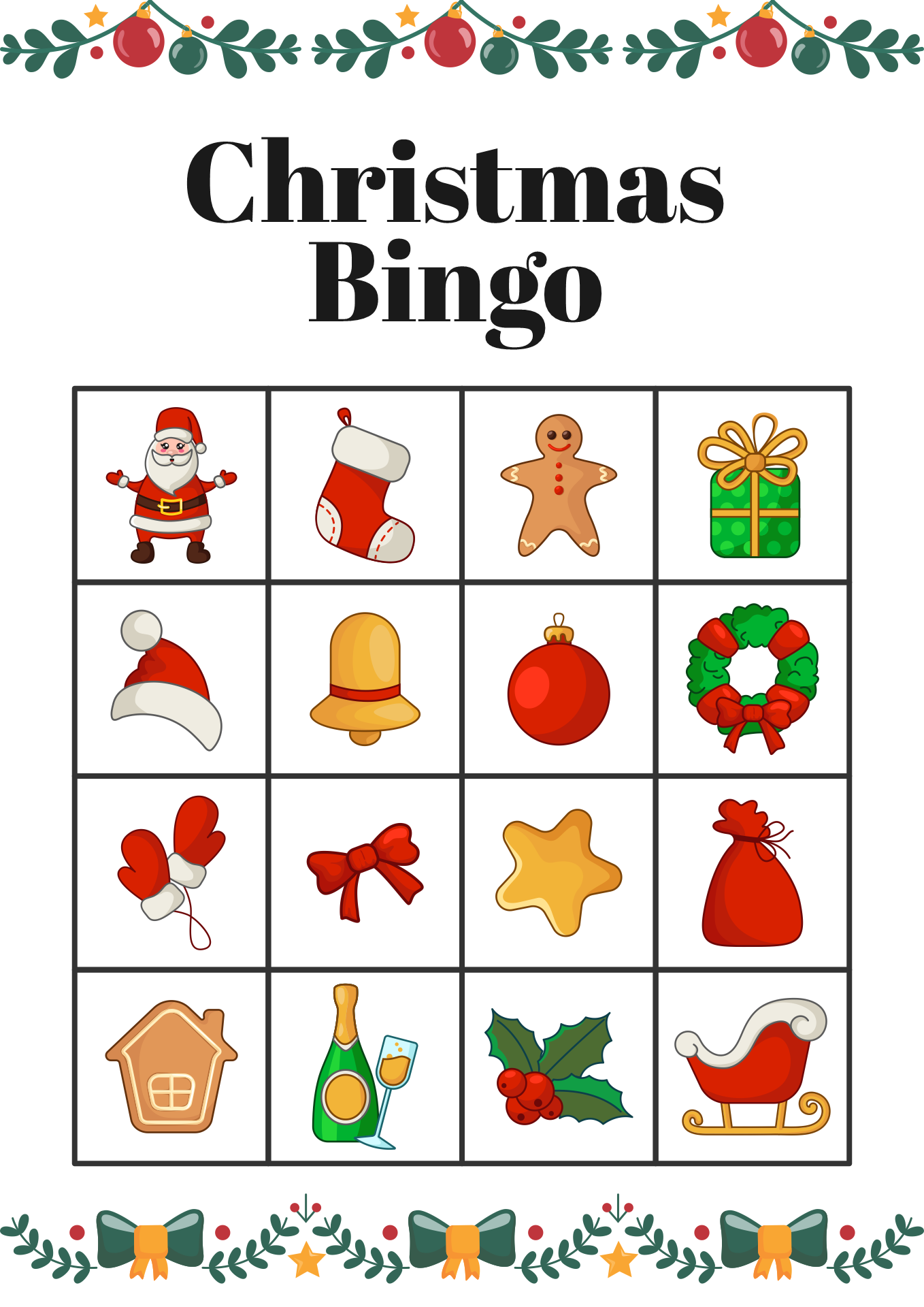 9 Best Printable Christmas Bingo Boards Printablee