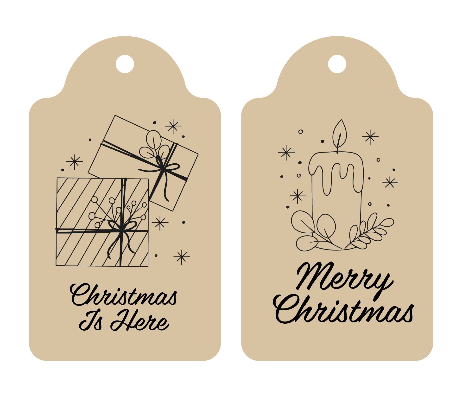 Retro Christmas Tags 10 Free PDF Printables Printablee